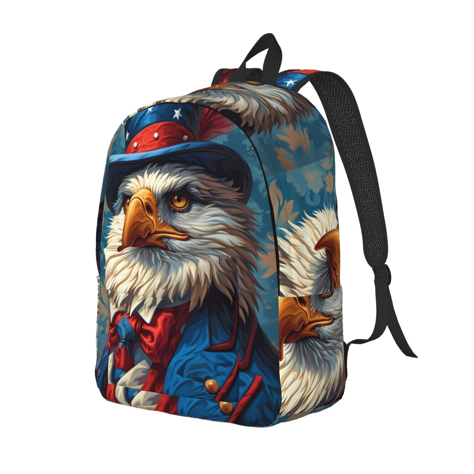 Rocae Surreal Bald Eagle Gentleman for Canvas College Laptop Backpack ...