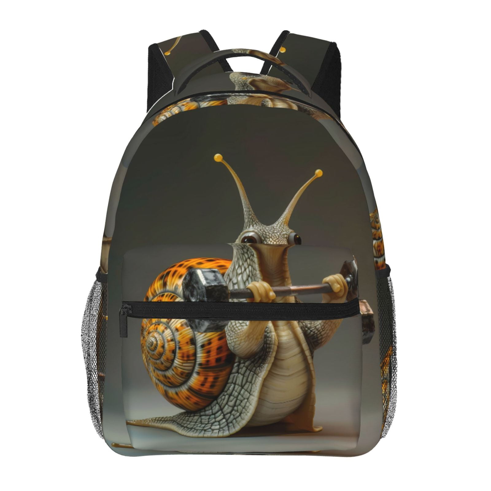 Rocae Surreal Weightlifting Snail Print Lightweight Casual Backpack ...