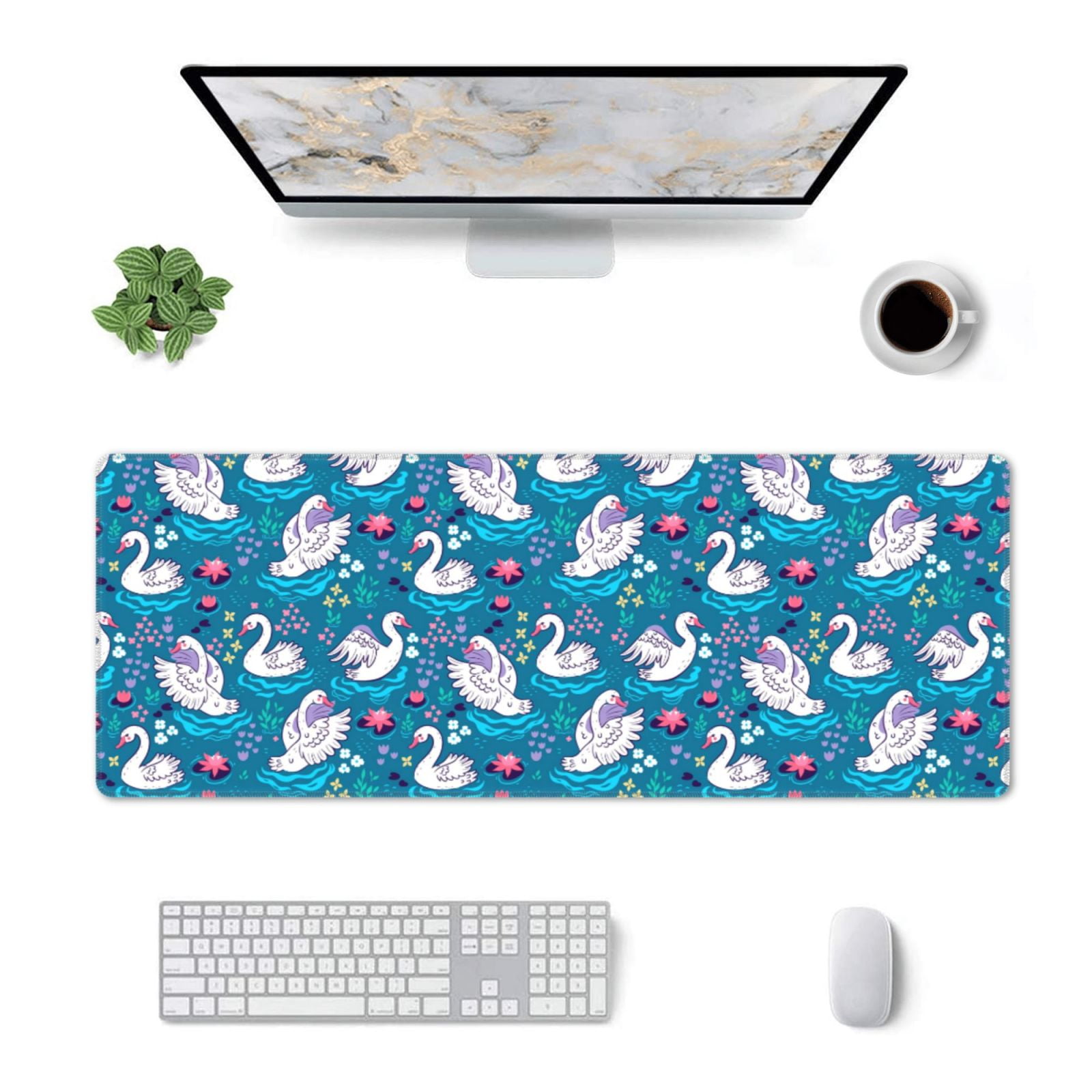 Rocae Swan On The Pond for Gaming Mouse Pad, Mouse Pad Large, Office ...