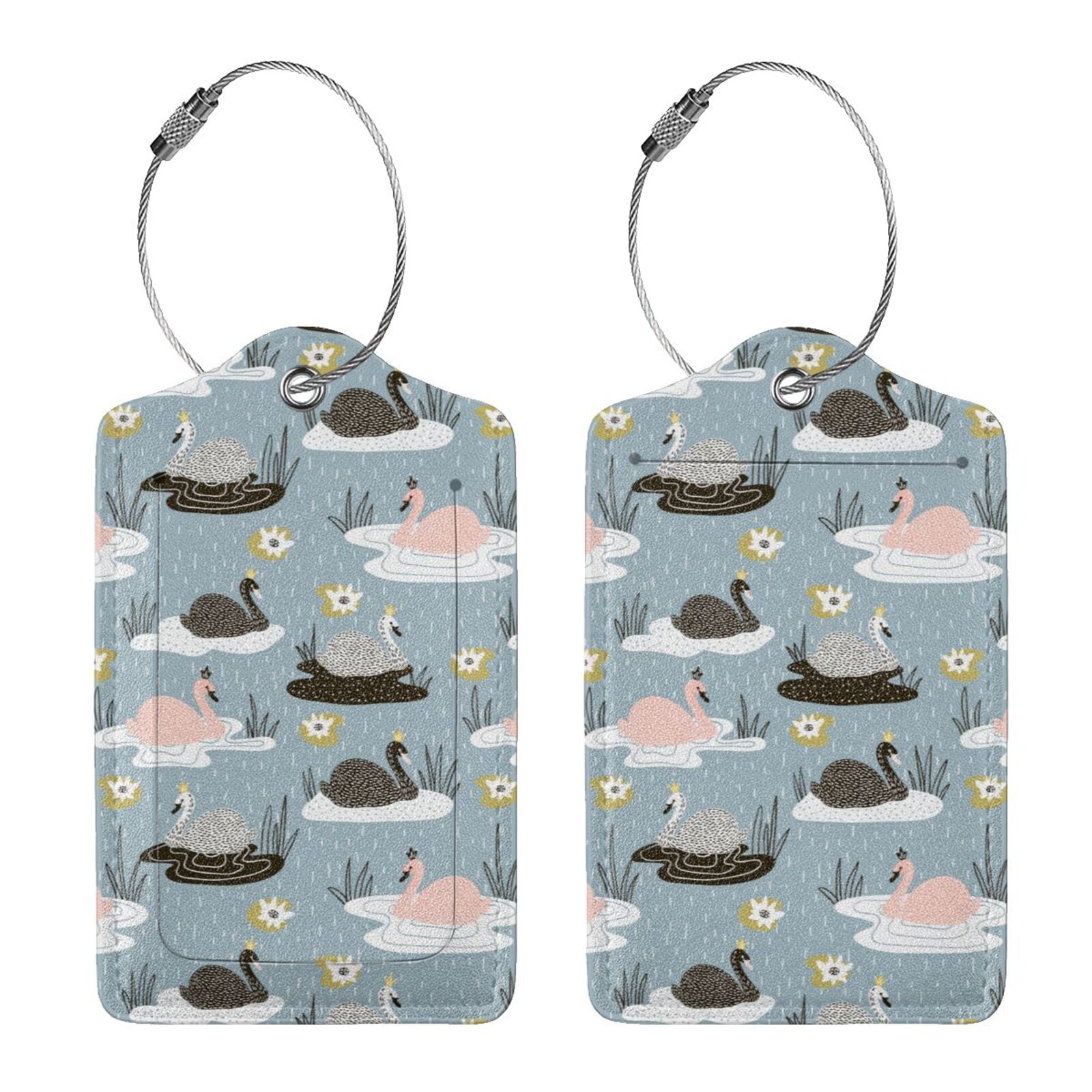 Rocae Swan Princess On Lake for Leather Luggage Baggage Tags ID Label ...