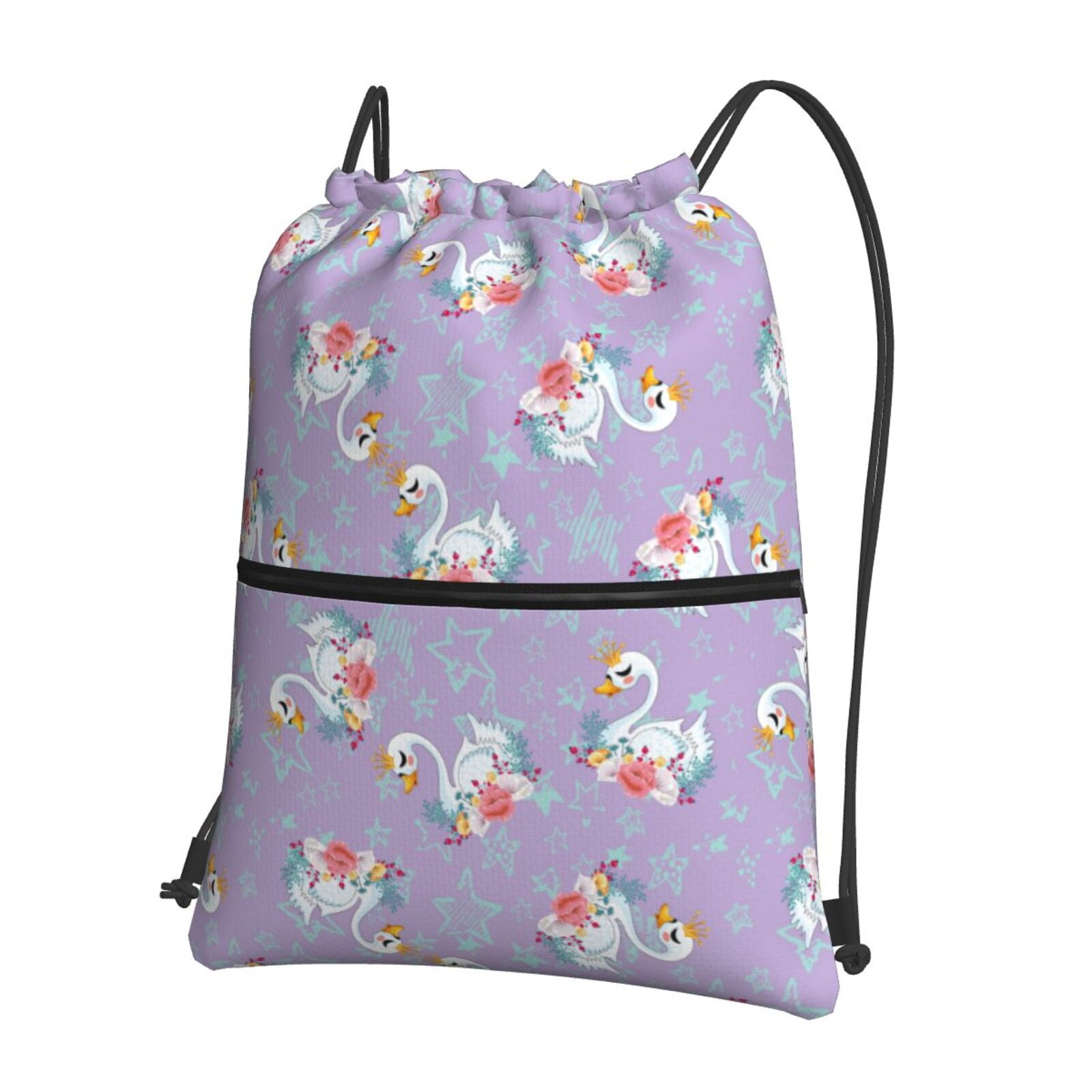 Rocae Swan With Stars for Drawstring zipper Backpack Gym Backpack Bag ...