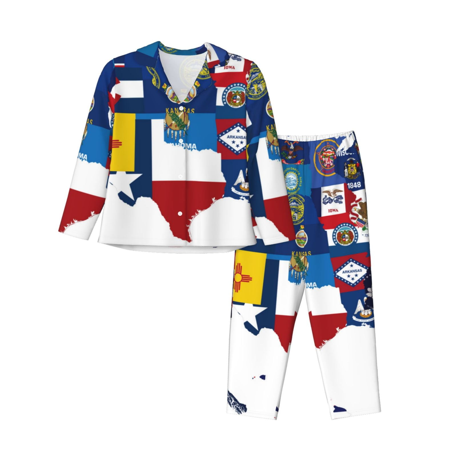 Rocae The Map Of United States for Pajamas for Women Set Lounge Sets ...