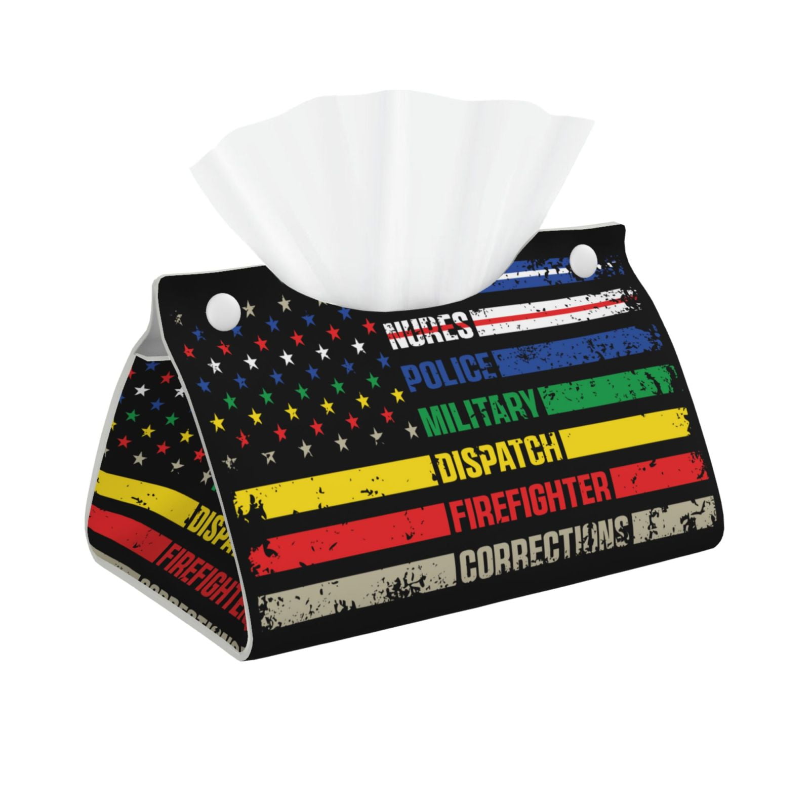 Rocae Thin Green Line With USA Flag Print Long Tissue Box Lid Durable ...