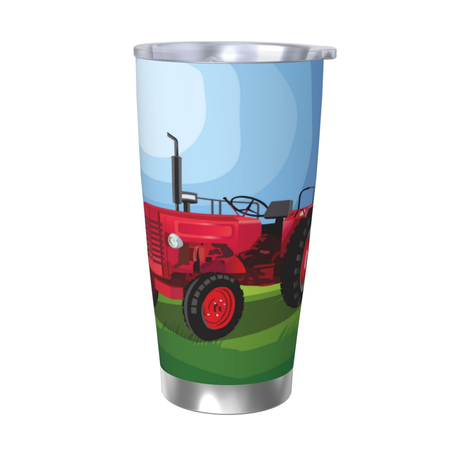 Rocae Tractor on farming land for 20 Ounces Stainless Steel Insulted Tumbler Car Cup Drink Mug ...