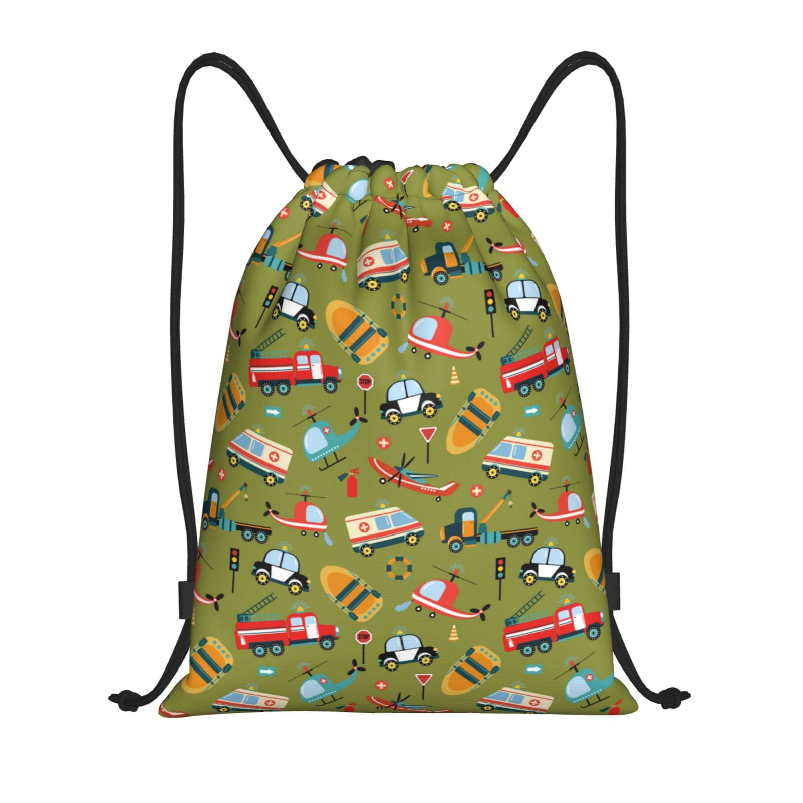 Rocae Transportation Prints for Gym Bag Drawstring Bags Gym Backpack ...