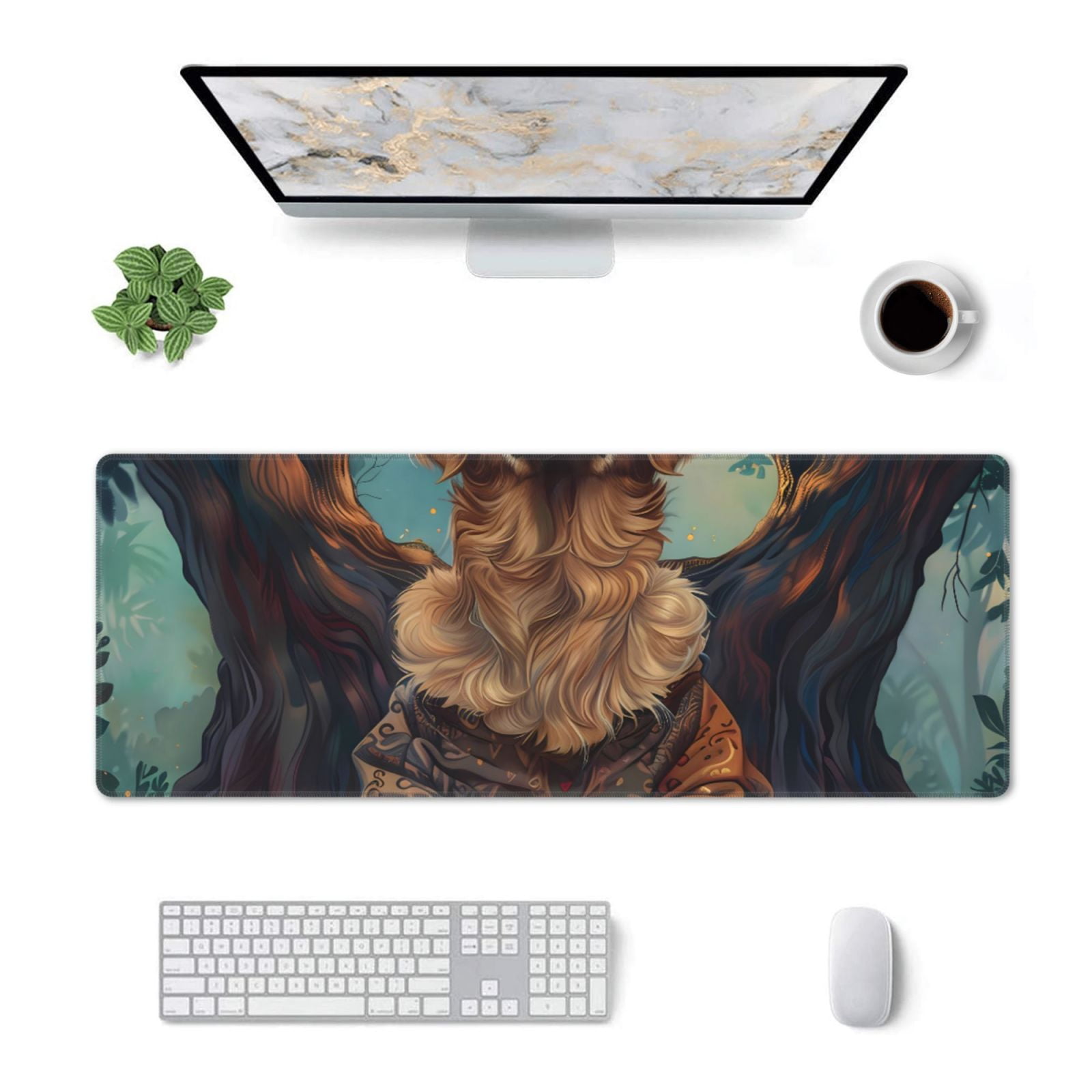 Rocae Tree Meditating Golden Retriever for Gaming Mouse Pad, Mouse Pad ...
