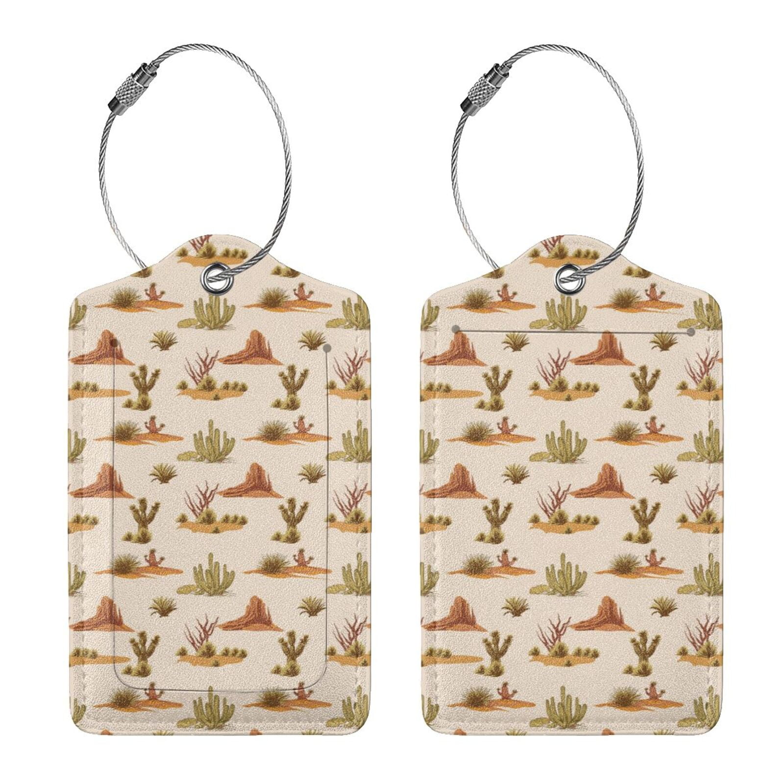 Rocae Tropical Desert for Leather Luggage Baggage Tags ID Label Privacy ...