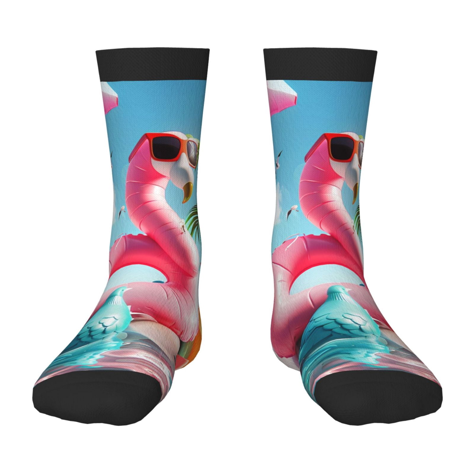 Rocae Tropical Flamingo Pool Float for Girls Boys Crew Socks,Children's ...