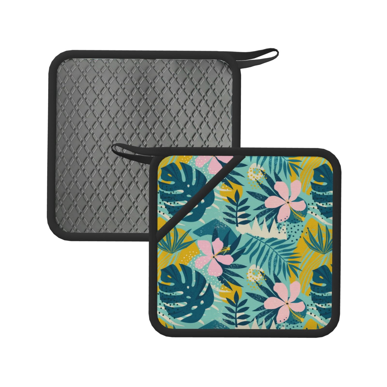 Rocae Tropical Floral for Square Silicone Anti-scalding Mat Trivet Hot ...