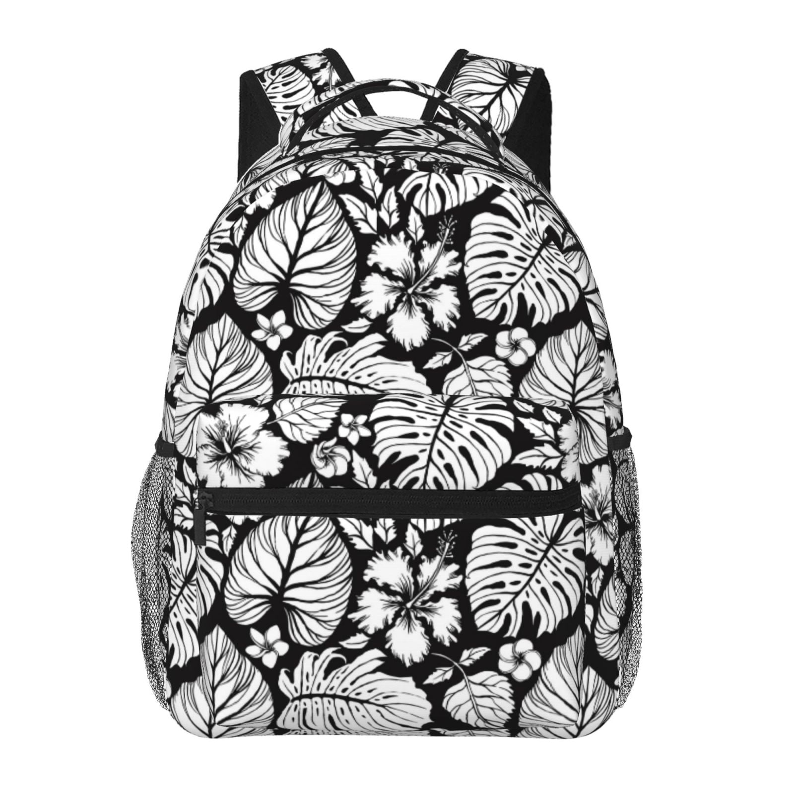 Rocae Tropical Leaves Print Lightweight Casual Backpack Travel Hiking ...