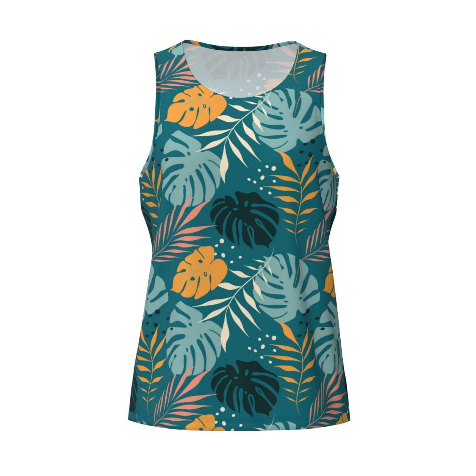 Rocae Tropical Leaves for Men's Workout Tank Top Men's Running Tank Top ...