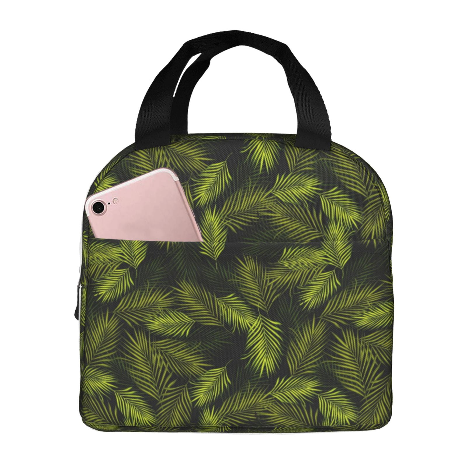 Rocae Tropical Palm Leaves Fern Leaf for Insulated Lunch Bag for Women ...