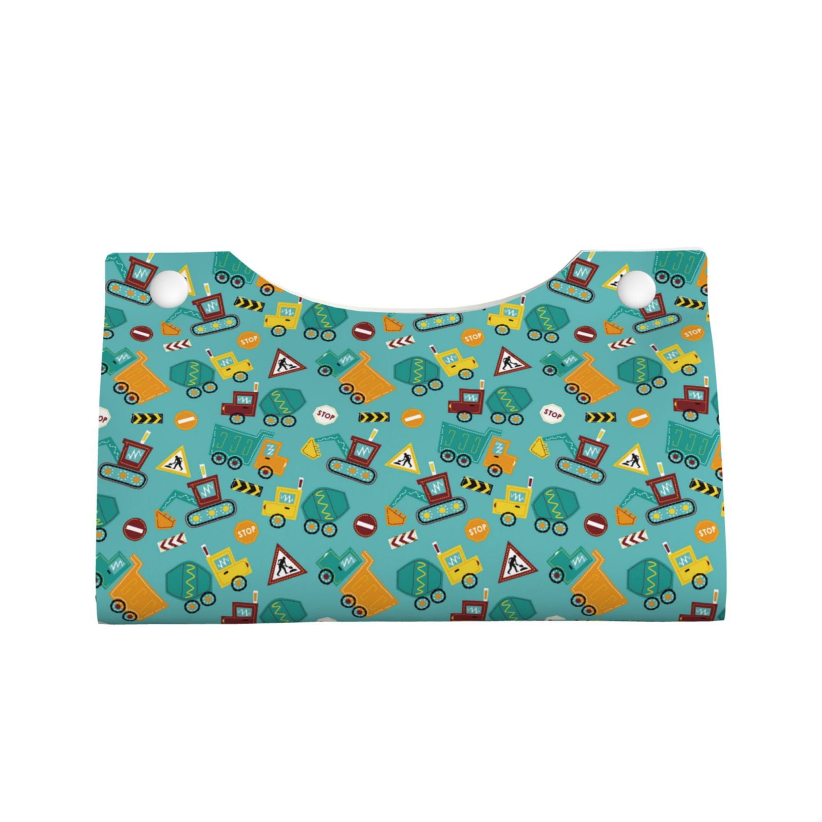 Rocae Trucks And Excavators Print Long Tissue Box Lid Durable Leather ...
