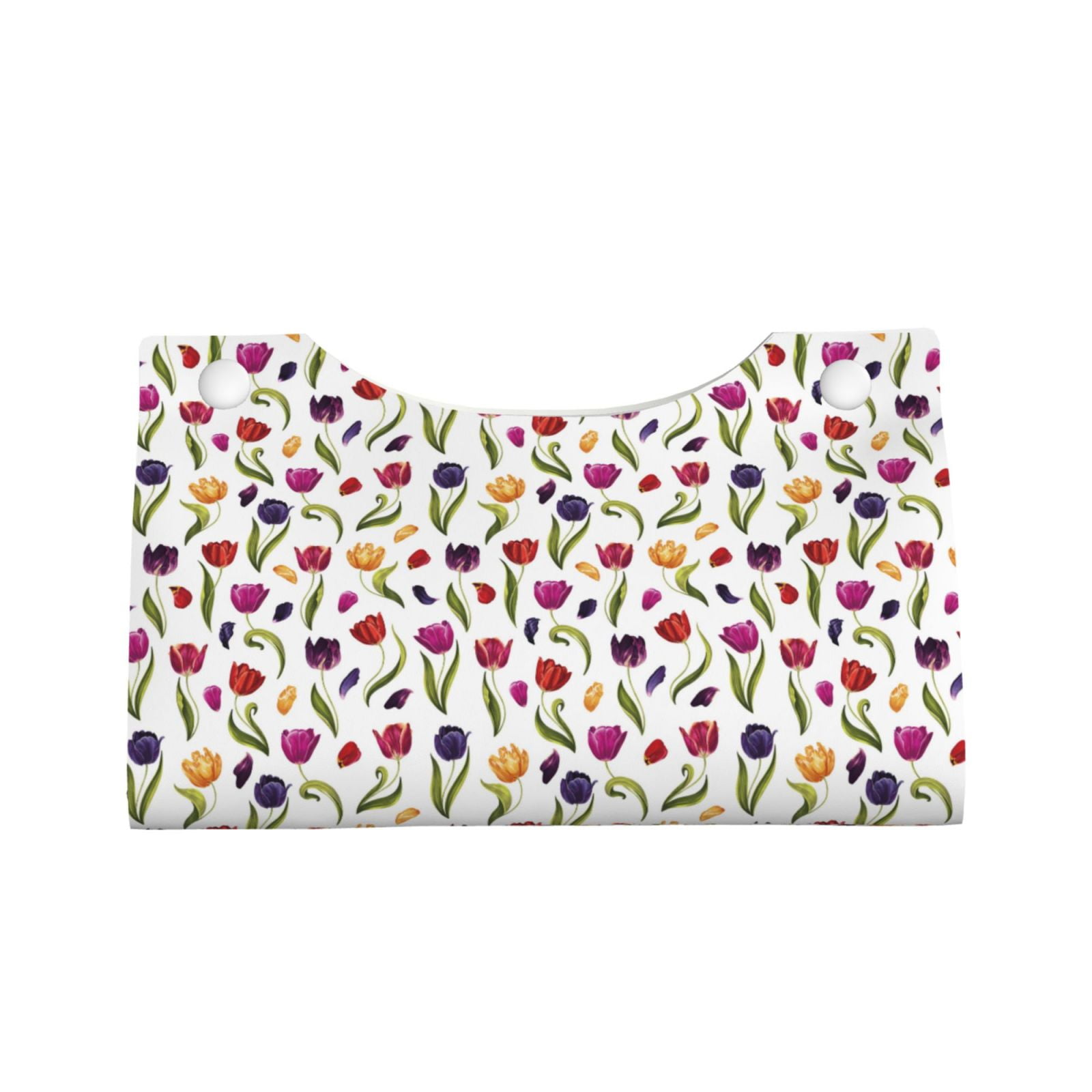 Rocae Tulips Flowers Print Long Tissue Box Lid Durable Leather Tissue ...