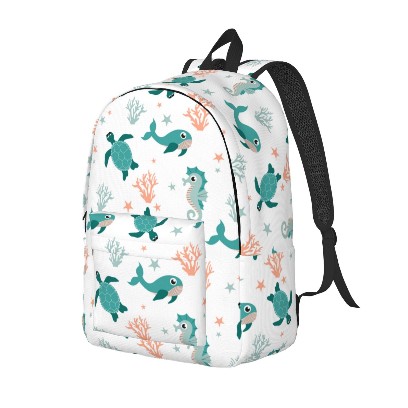 Rocae Turtles And Seahorses for Canvas College Laptop Backpack for Men ...