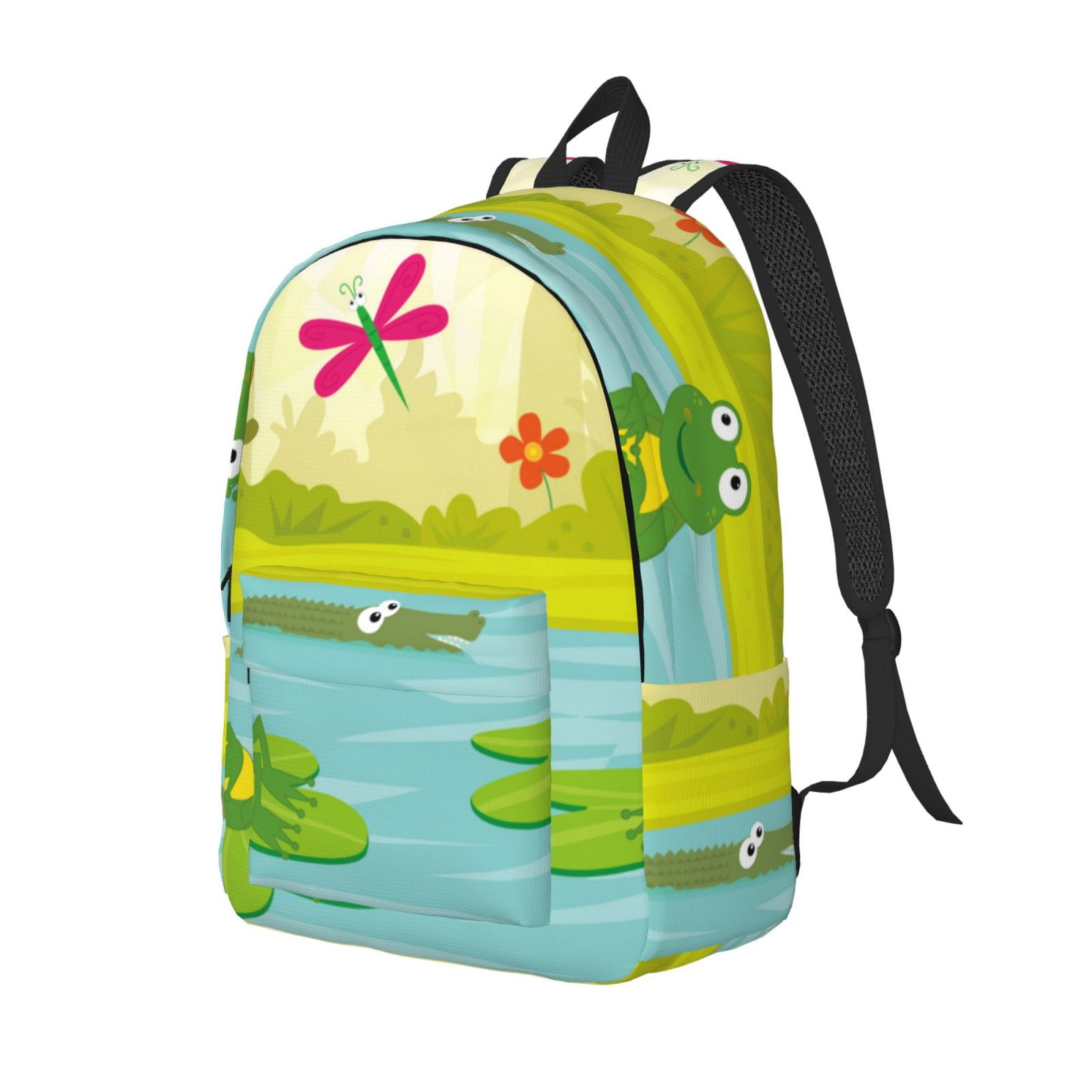 Rocae Two Frogs Are Sitting On Water Lilies for Canvas College Laptop ...