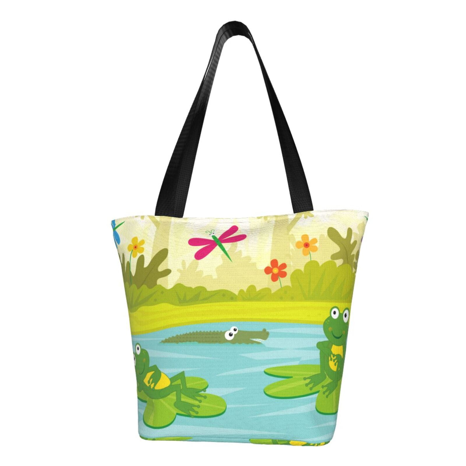 Rocae Two Frogs Are Sitting On Water Lilies for Shoulder Bags for Women ...