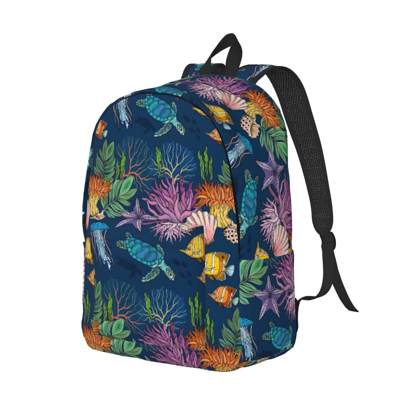 Rocae Undersea Animals for Durable Canvas Backpack Leisure Large Bag ...