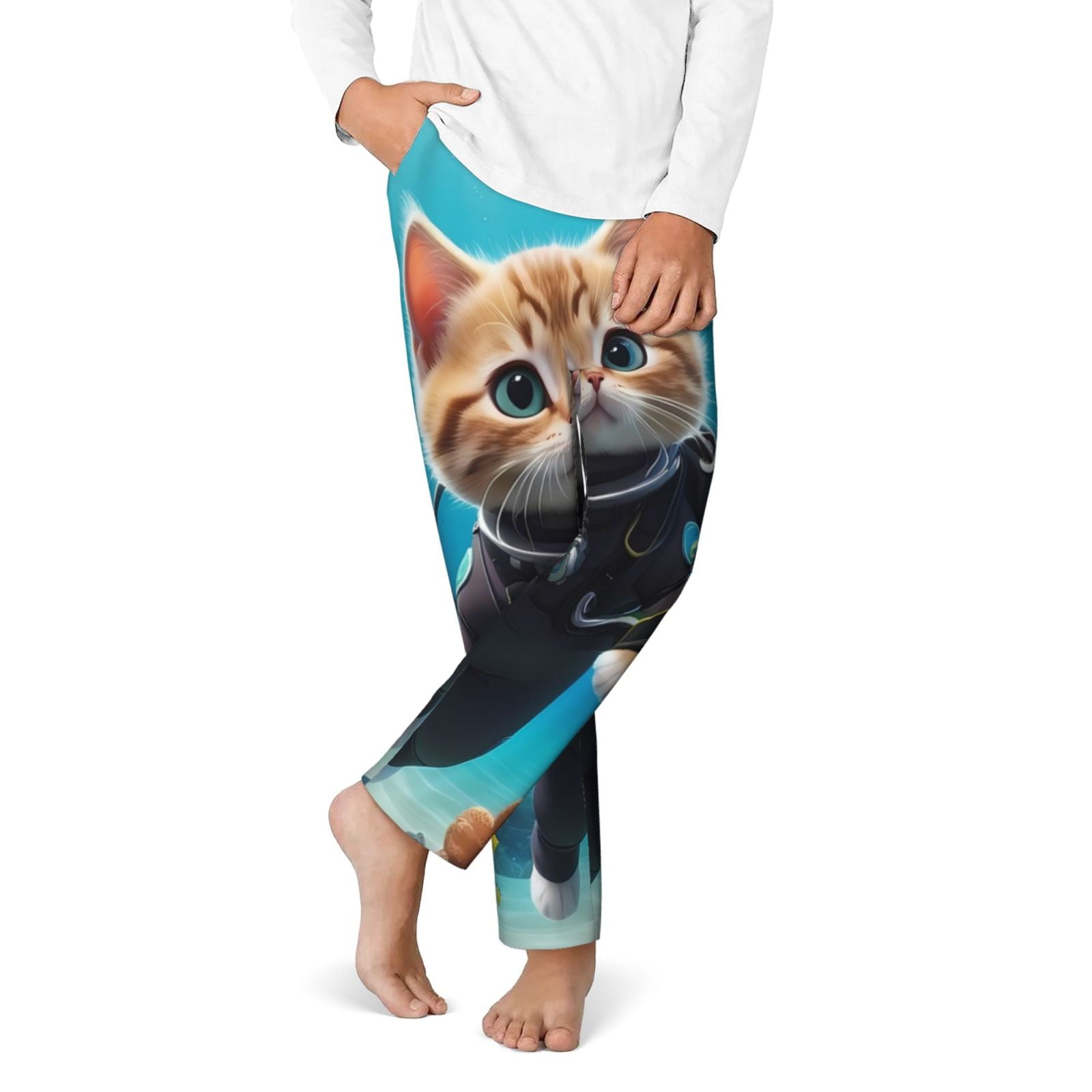 Rocae Underwater Diving Cat for Teenagers' Pajama Pants,Girls lounge ...