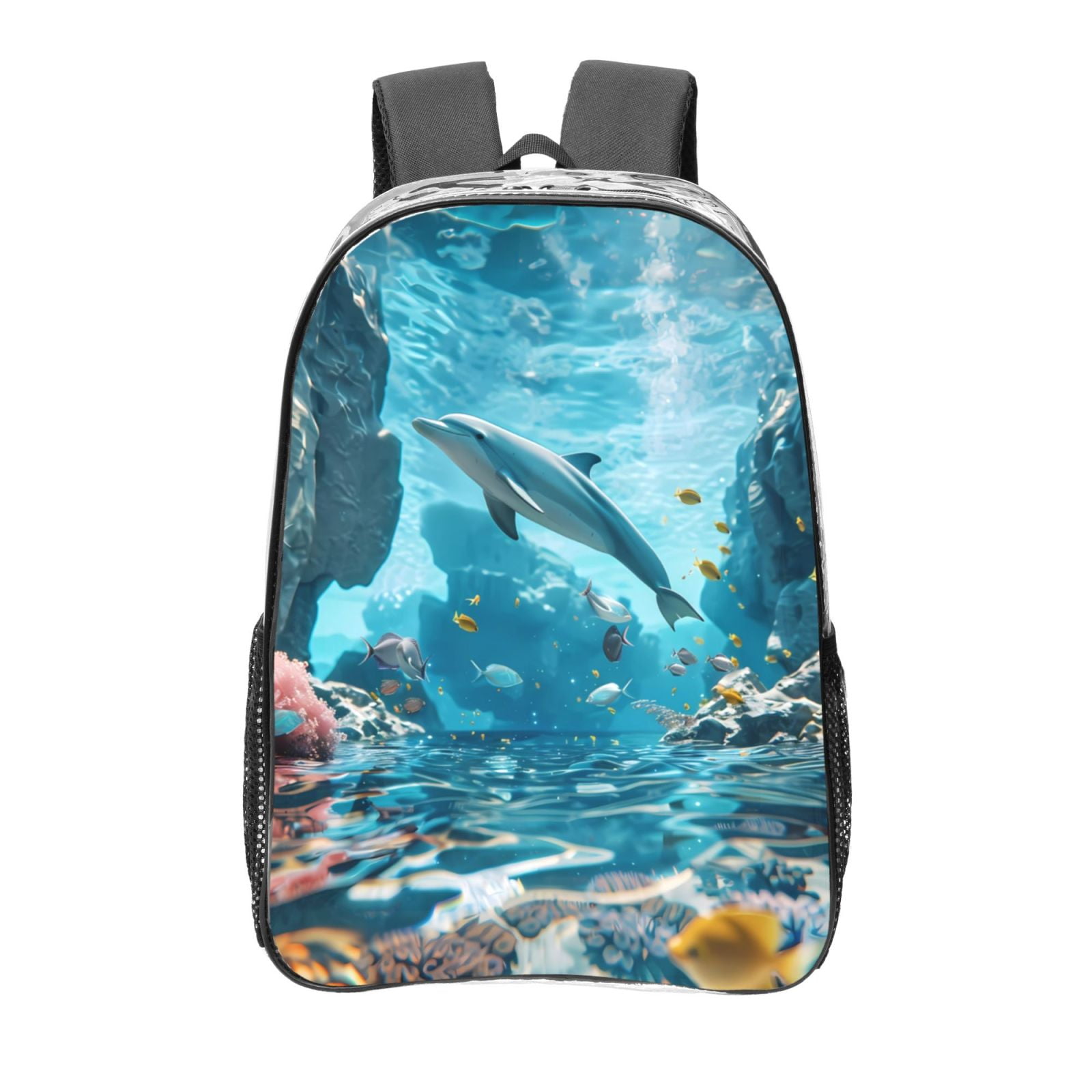 Rocae Underwater Dolphin Scene for 16inch Clear Backpack Transparent ...