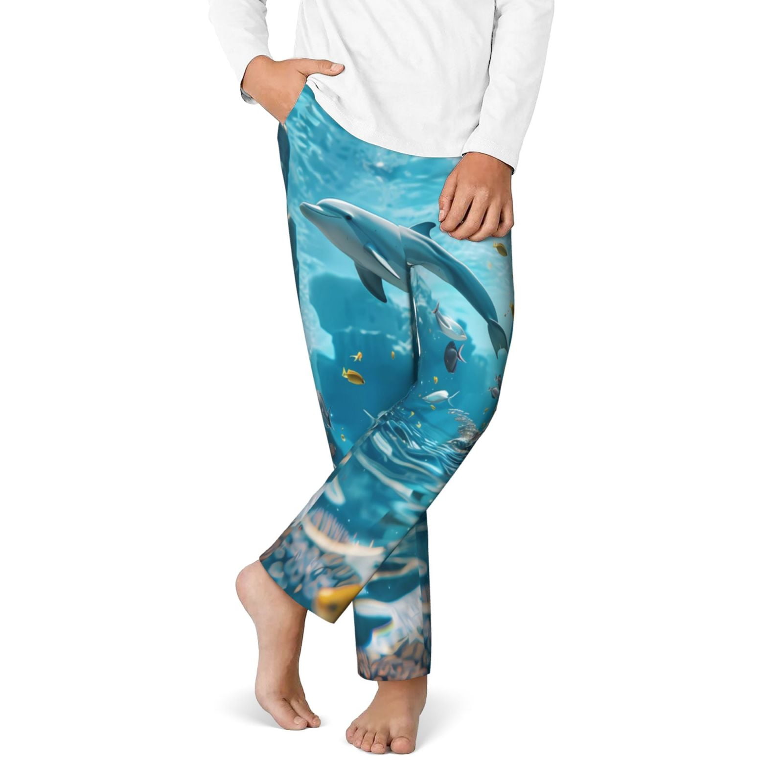 Rocae Underwater Dolphin Scene for Teenagers' Pajama Pants,Girls lounge ...