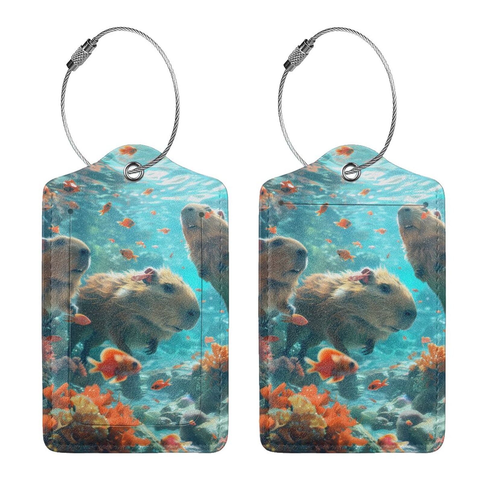 Rocae Underwater Swimming Guinea Pig for Leather Luggage Baggage Tags ...