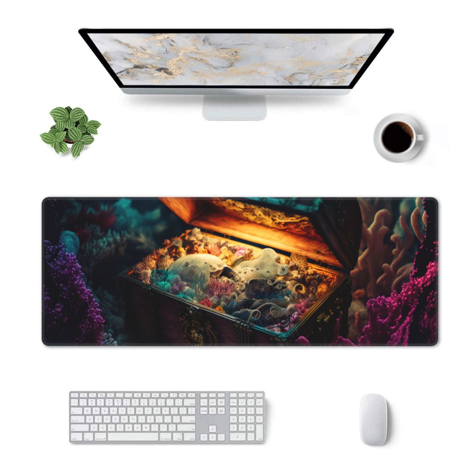 Rocae Underwater Treasure Chest for Gaming Mouse Pad, Mouse Pad Large ...