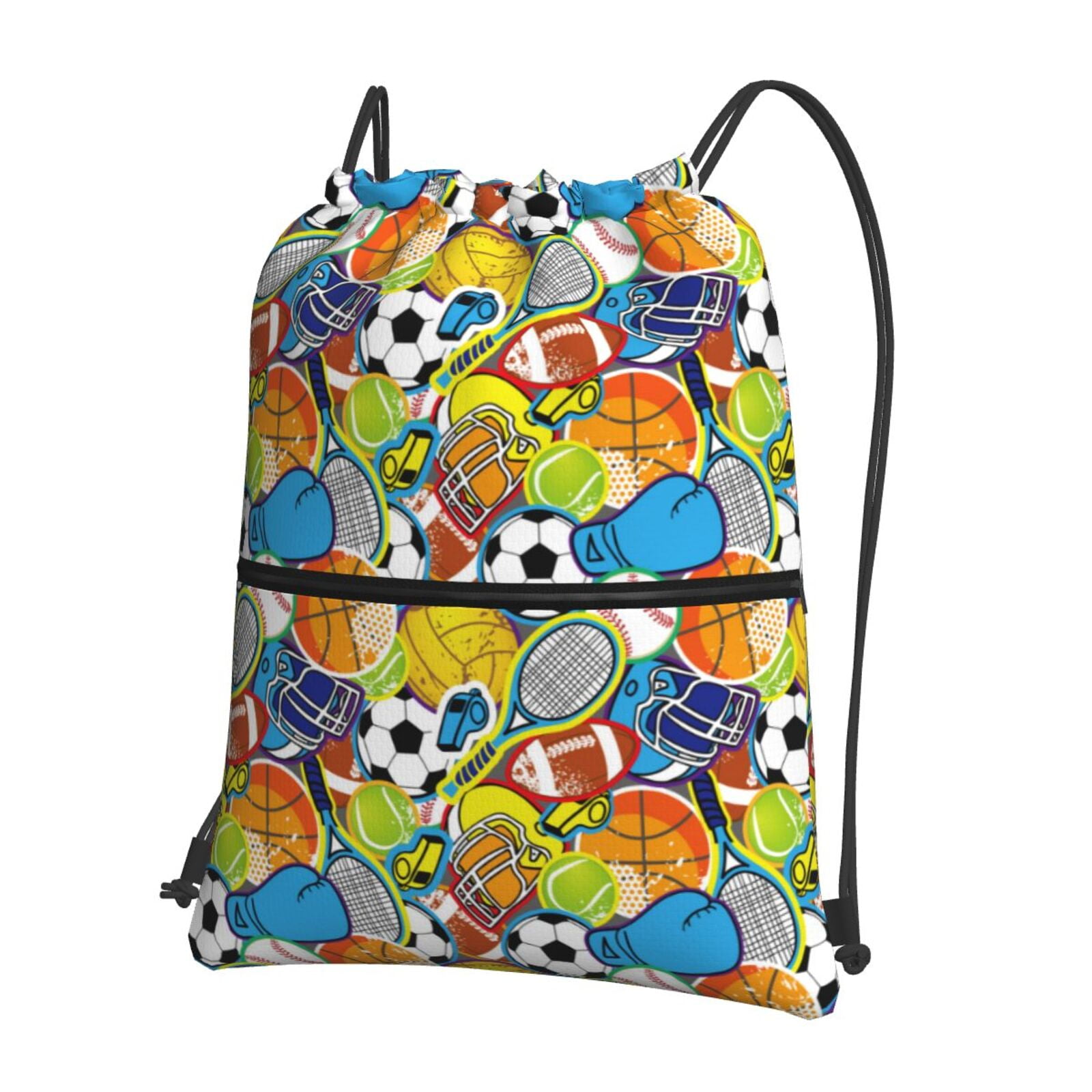 Rocae Various Balls for Drawstring zipper Backpack Gym Backpack Bag for ...