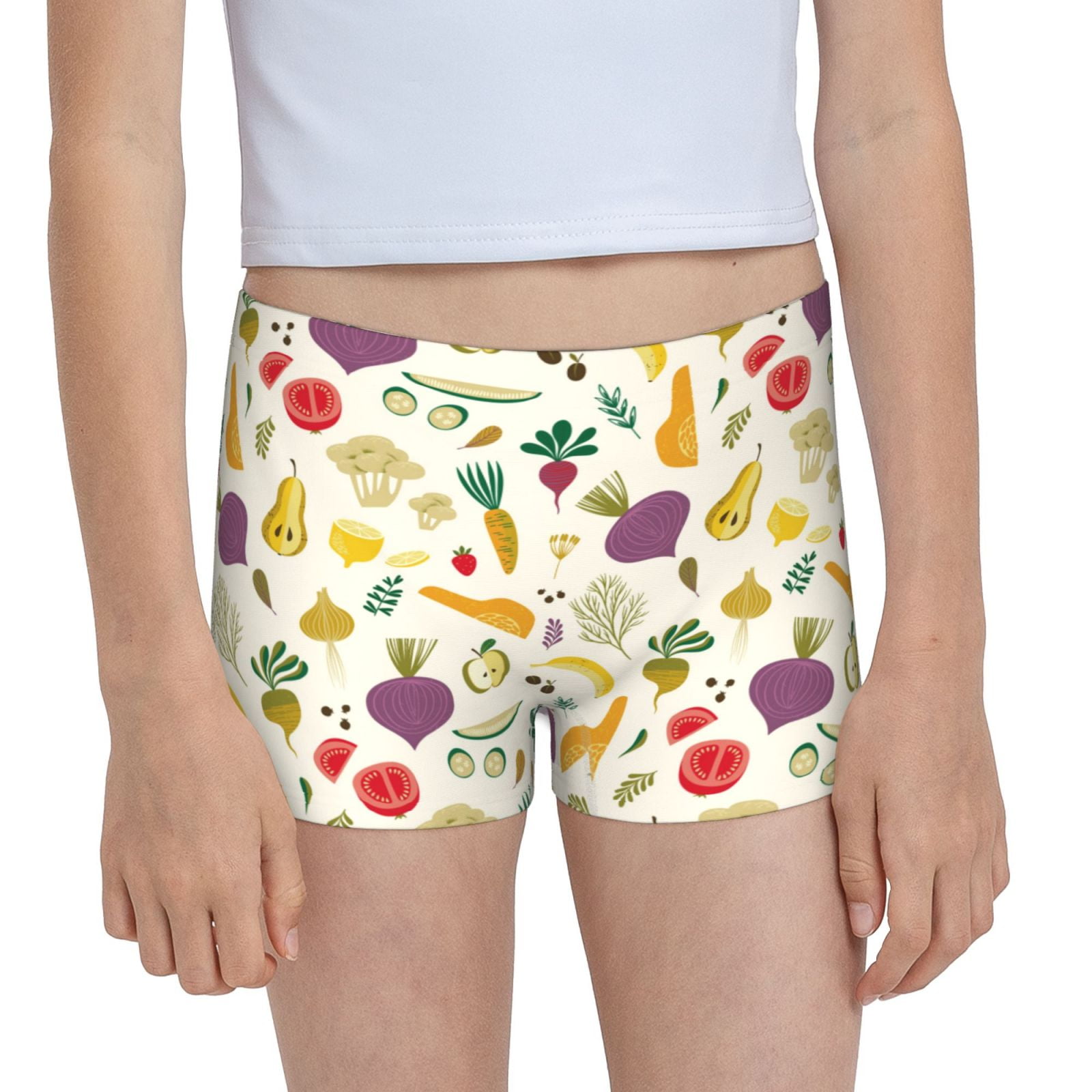 Rocae Vegetable for Girls' Cotton Boxer Briefs, Soft Mid-rise Panties ...