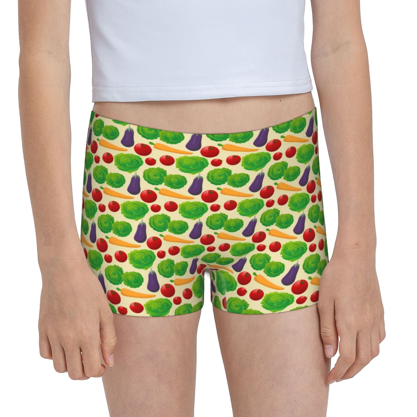 Rocae Vegetable for Girls' Cotton Boxer Briefs, Soft Mid-rise Panties ...