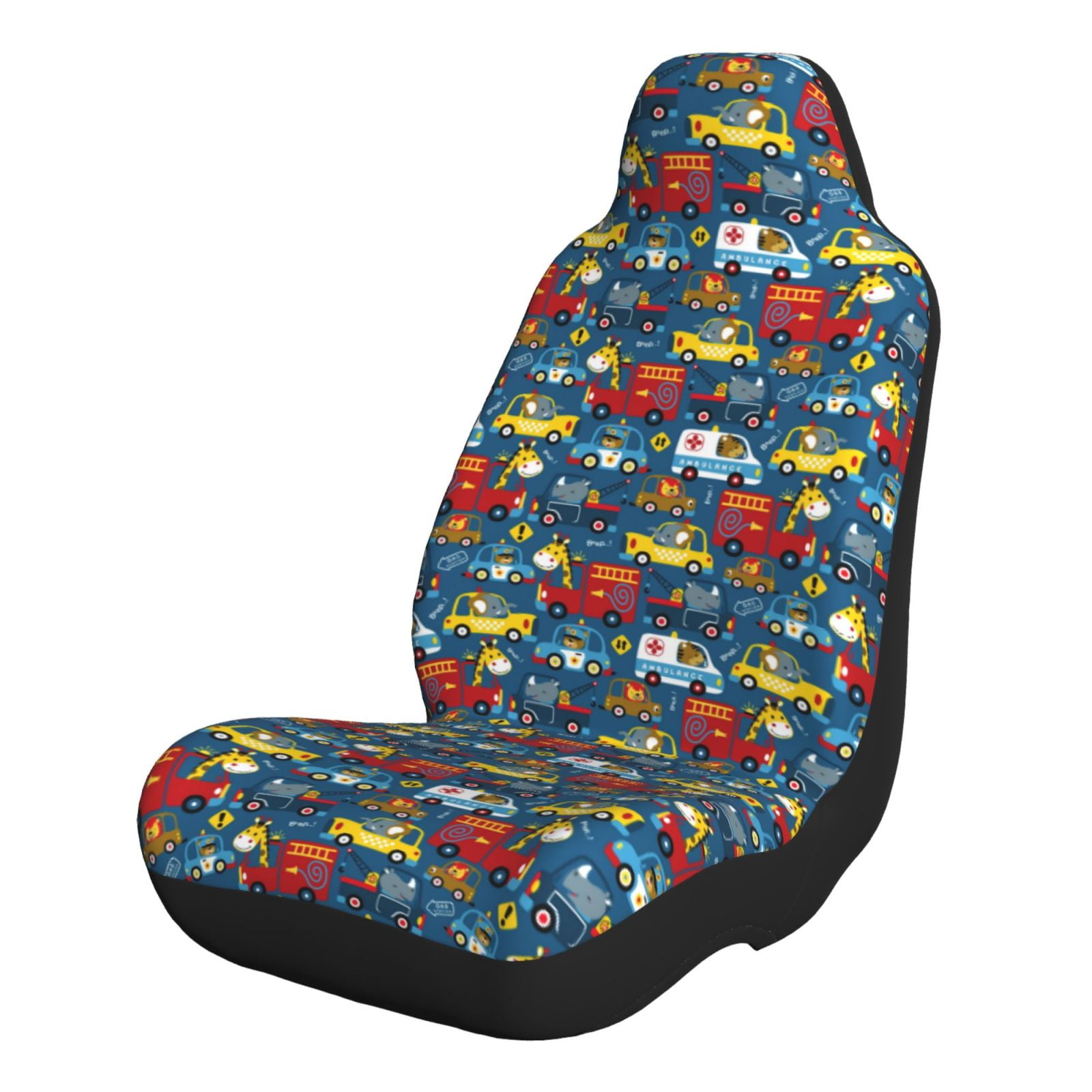 Rocae Vehicles Cartoon with Funny Drivers,Animal Drivers Print Seat ...