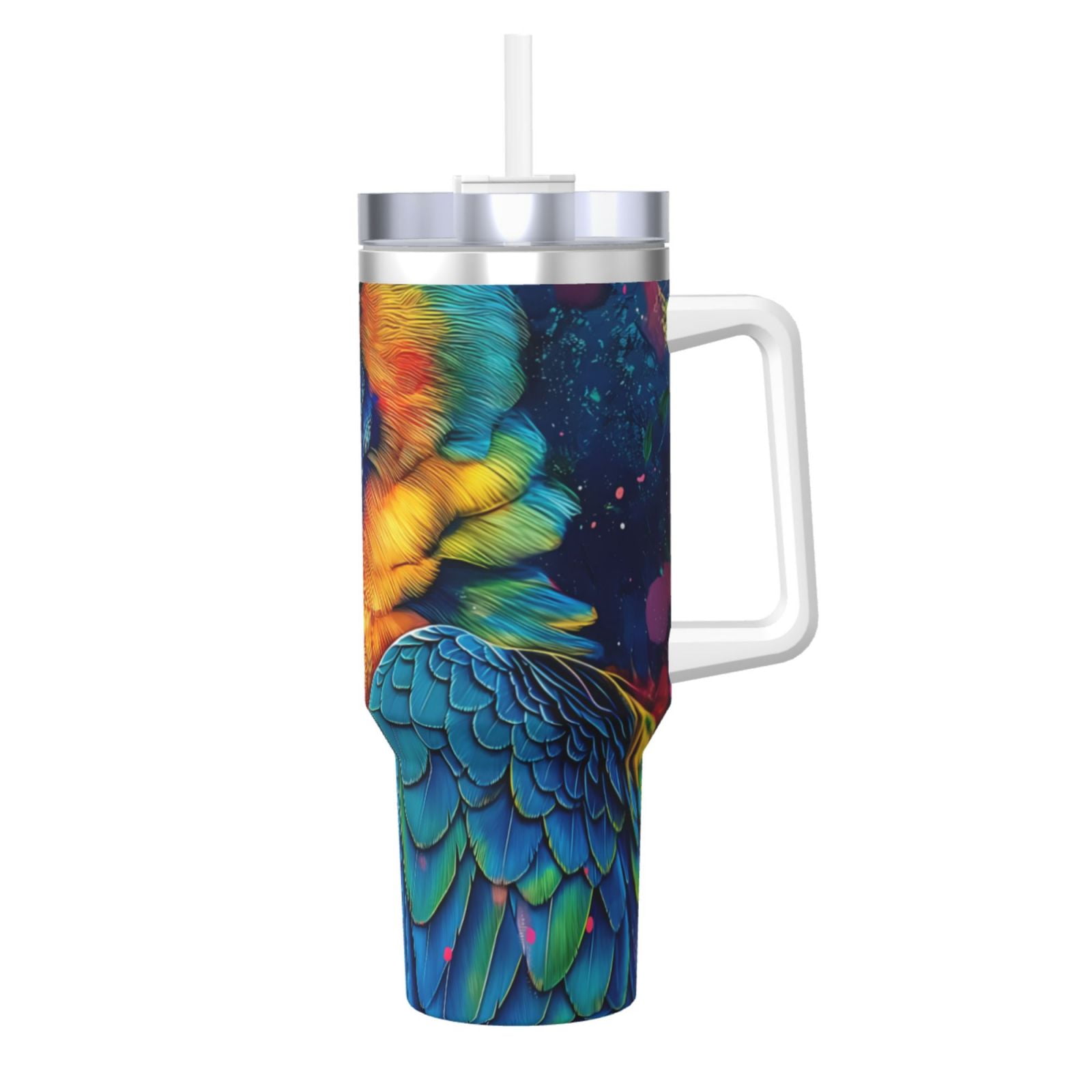 Rocae Vibrant Rainbow Parrot Fantasy for 40OZ Ice Bully With Handle ...