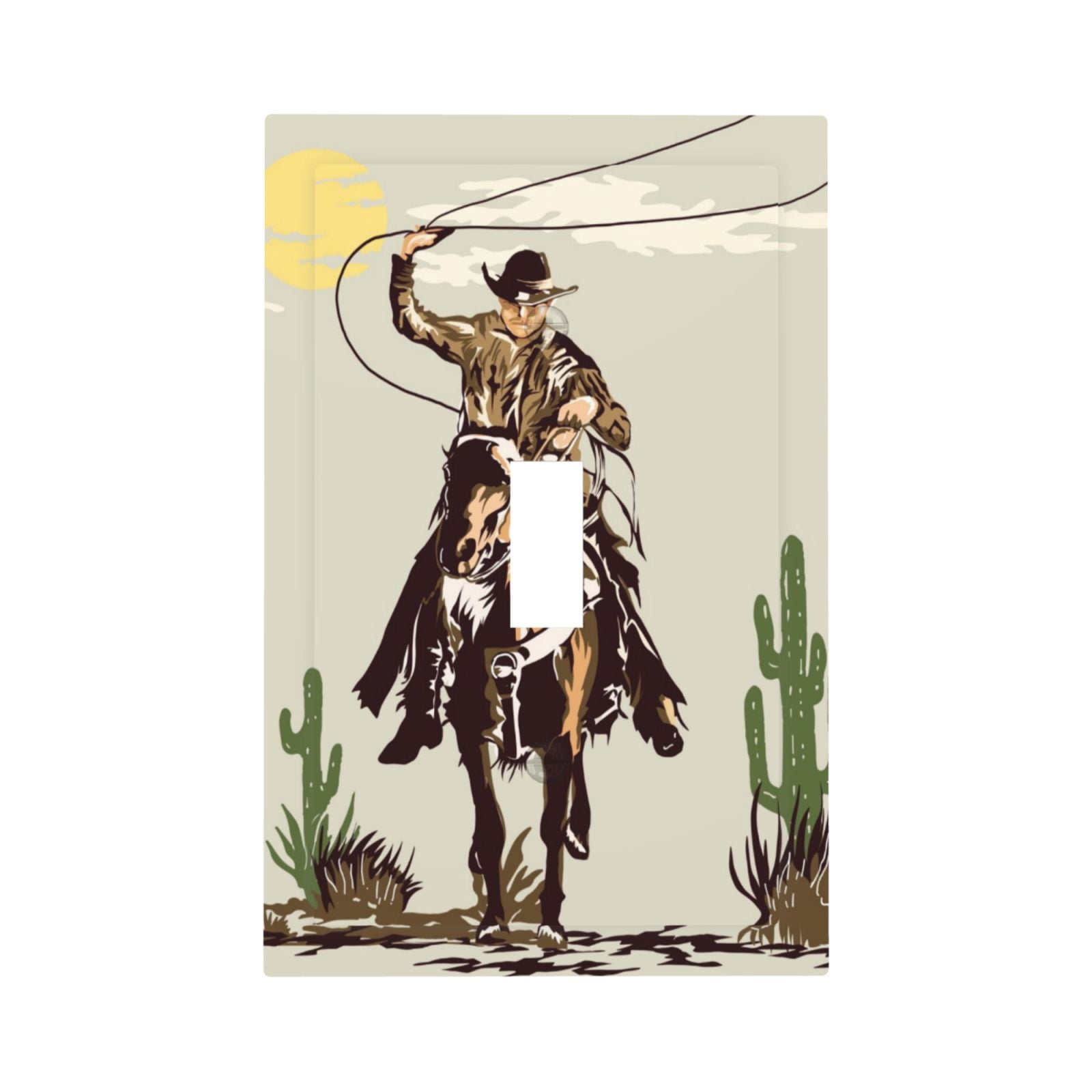 Rocae Vintage Cowboy Riding Horse for Decorator Light Switch or ...