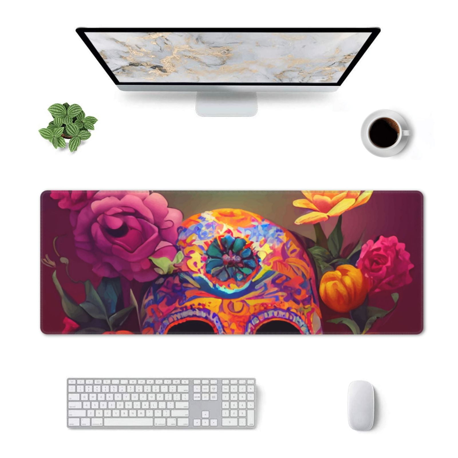 Rocae Vintage Patterned Skull for Gaming Mouse Pad, Mouse Pad Large ...
