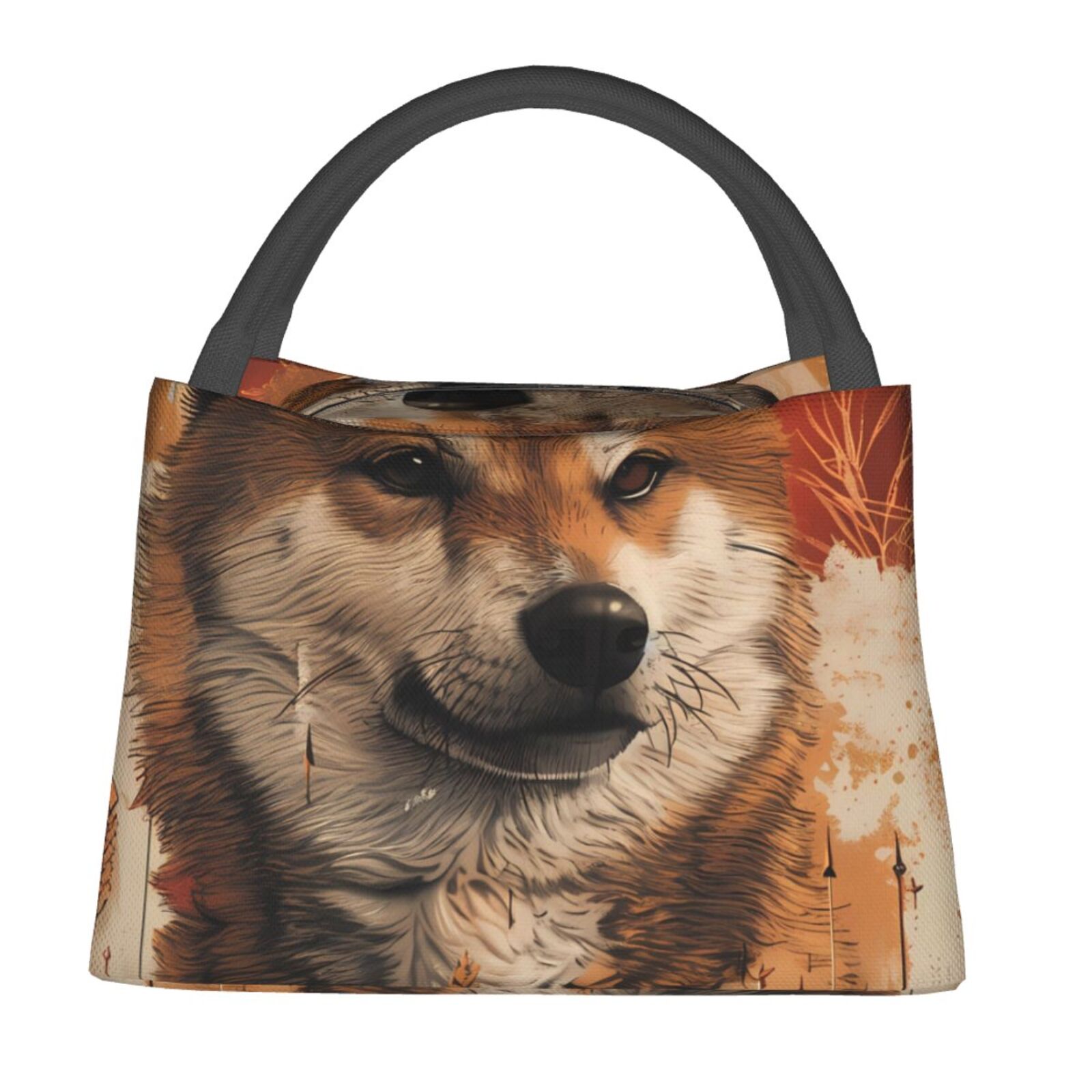 Rocae Vintage Shiba Inu Art for Insulated Lunch Bag for Women Men,Large ...