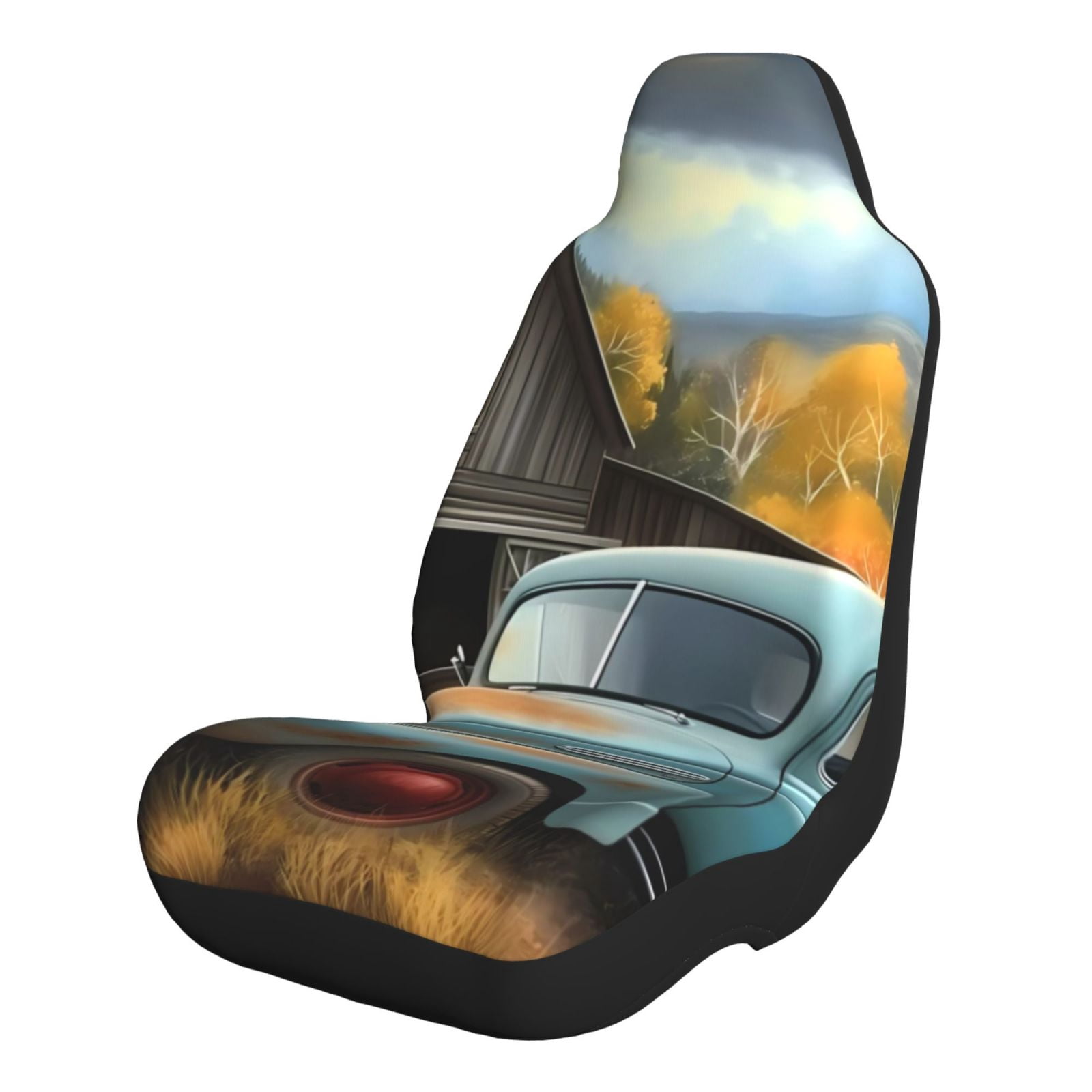 Rocae Vintage Truck Farm Scene Print Seat Covers for Cars Trucks and ...