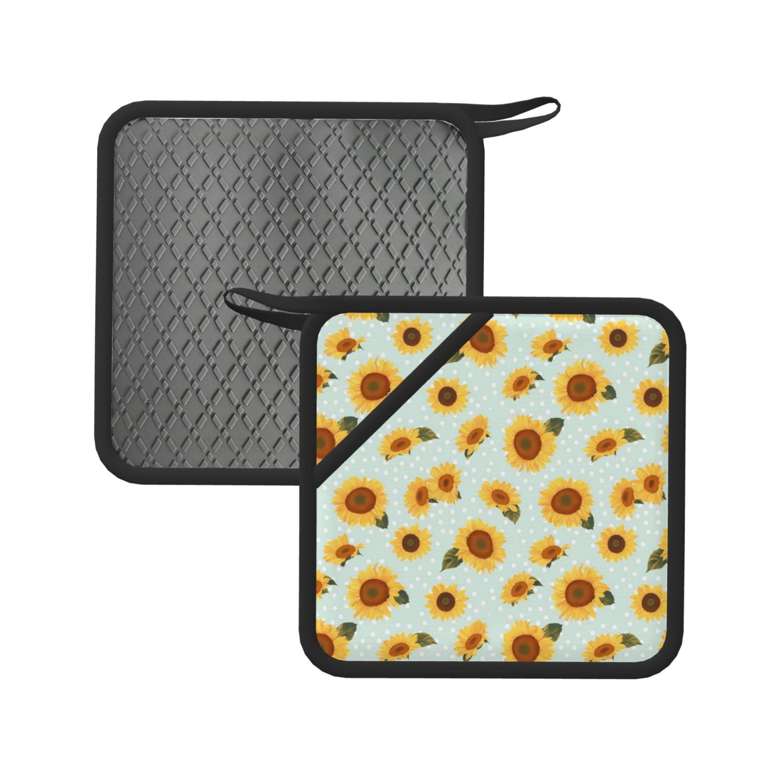 Rocae Vintage White Polka Dot Sunflower for Square Silicone Anti ...