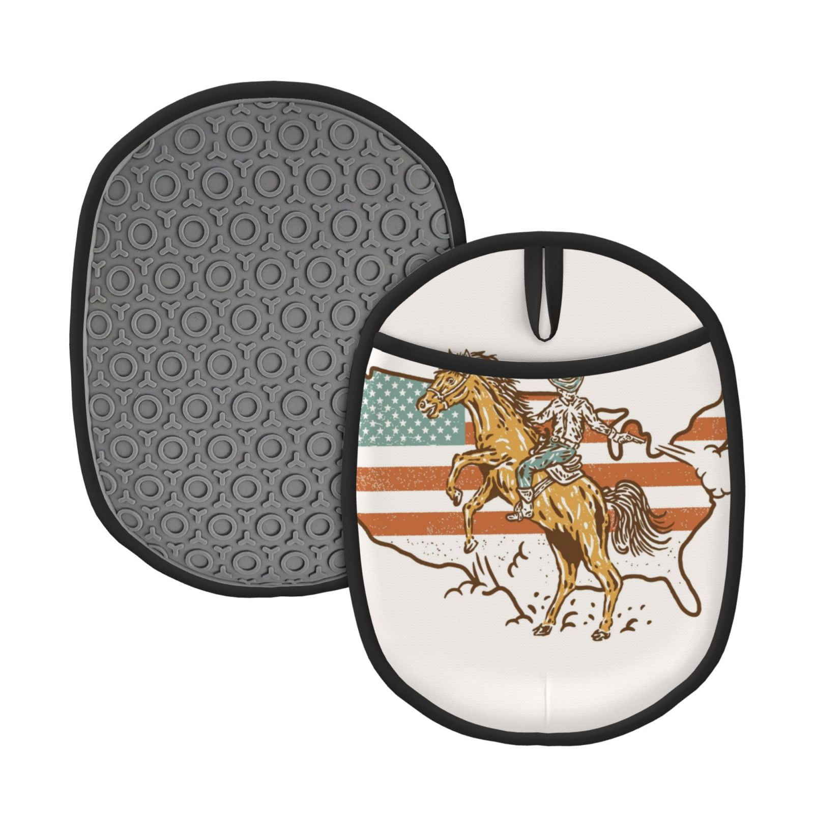 Rocae Vintage Wild West Cowboy for Silicone Pot Holders, Oven Mitts ...