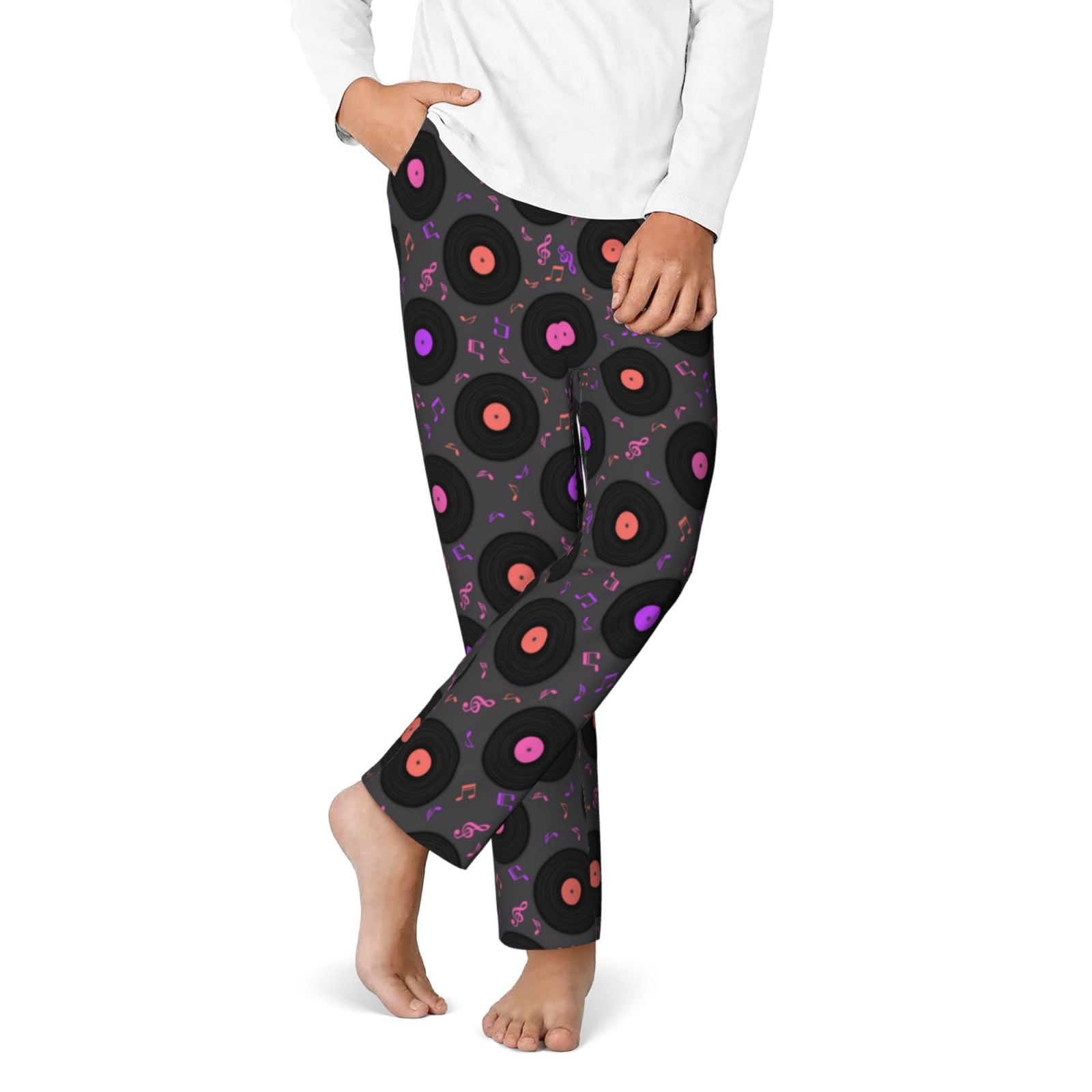 Rocae Vinyl Records Musical Notes for Teenagers' Pajama Pants,Girls ...