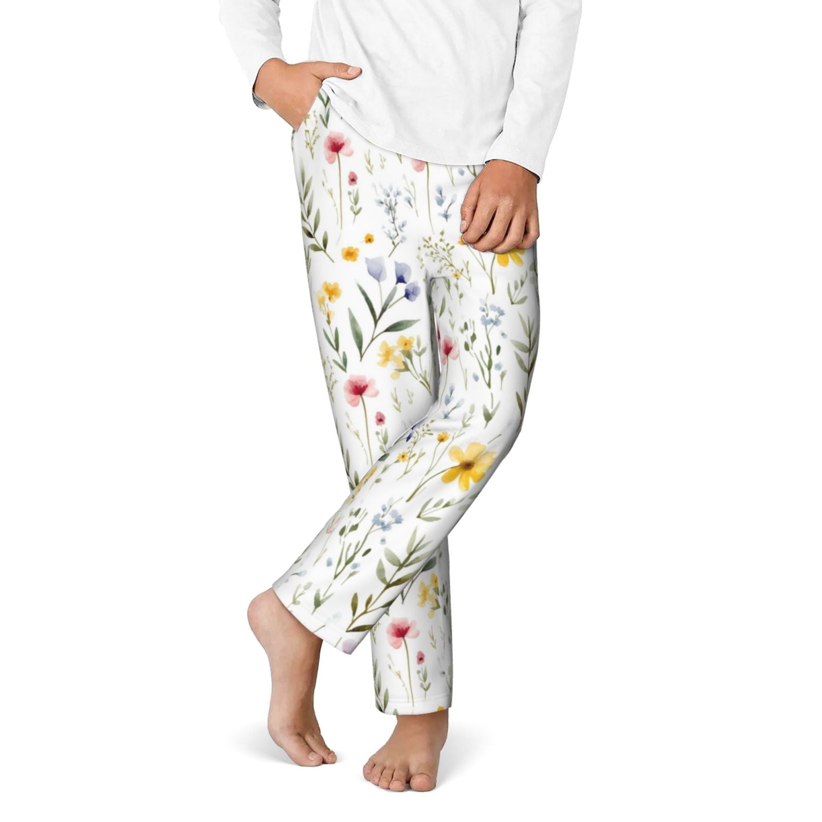 Rocae Watercolor Floral A for Teenagers' Pajama Pants,Girls lounge ...