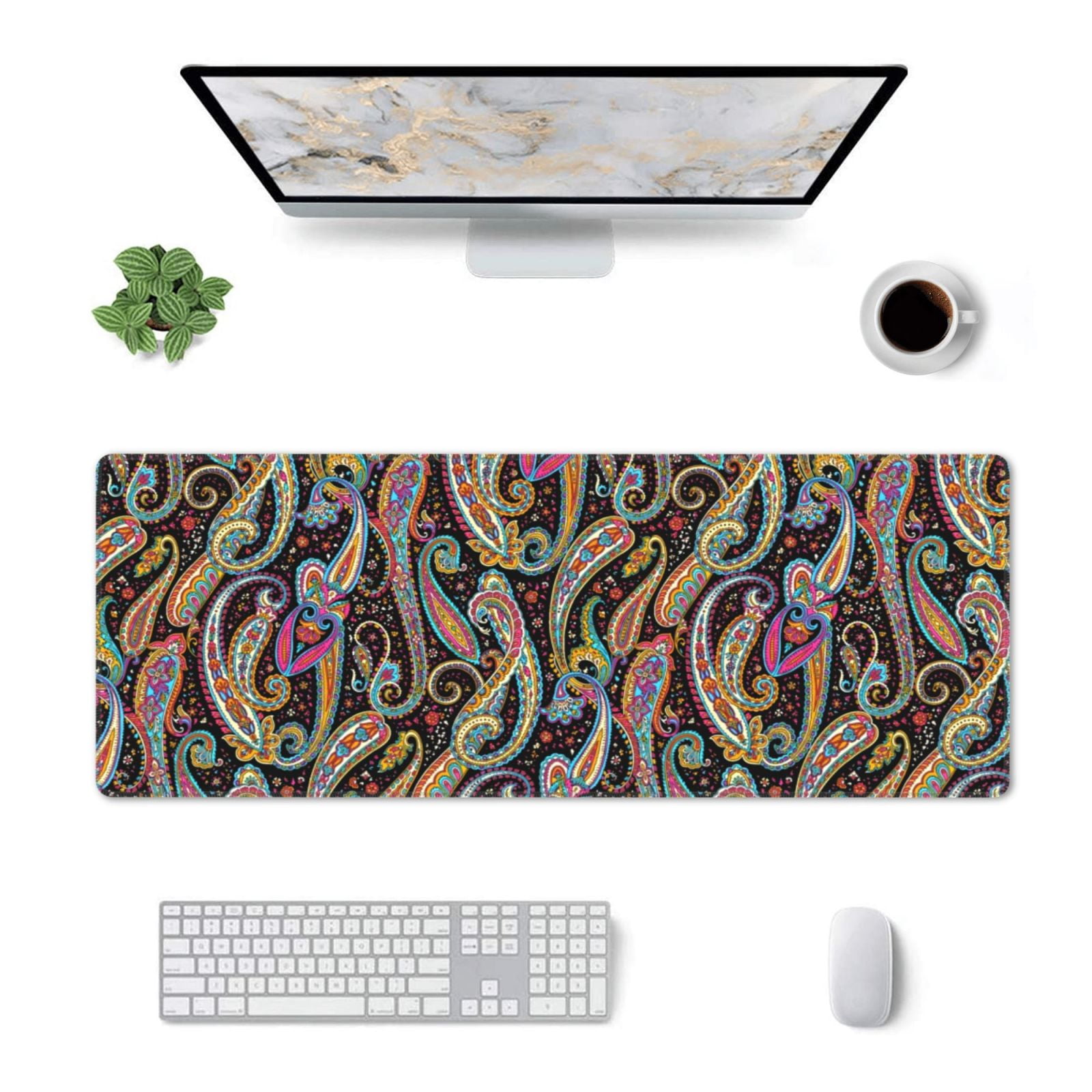 Rocae Watercolor Romantic Paisley for Gaming Mouse Pad, Mouse Pad Large ...