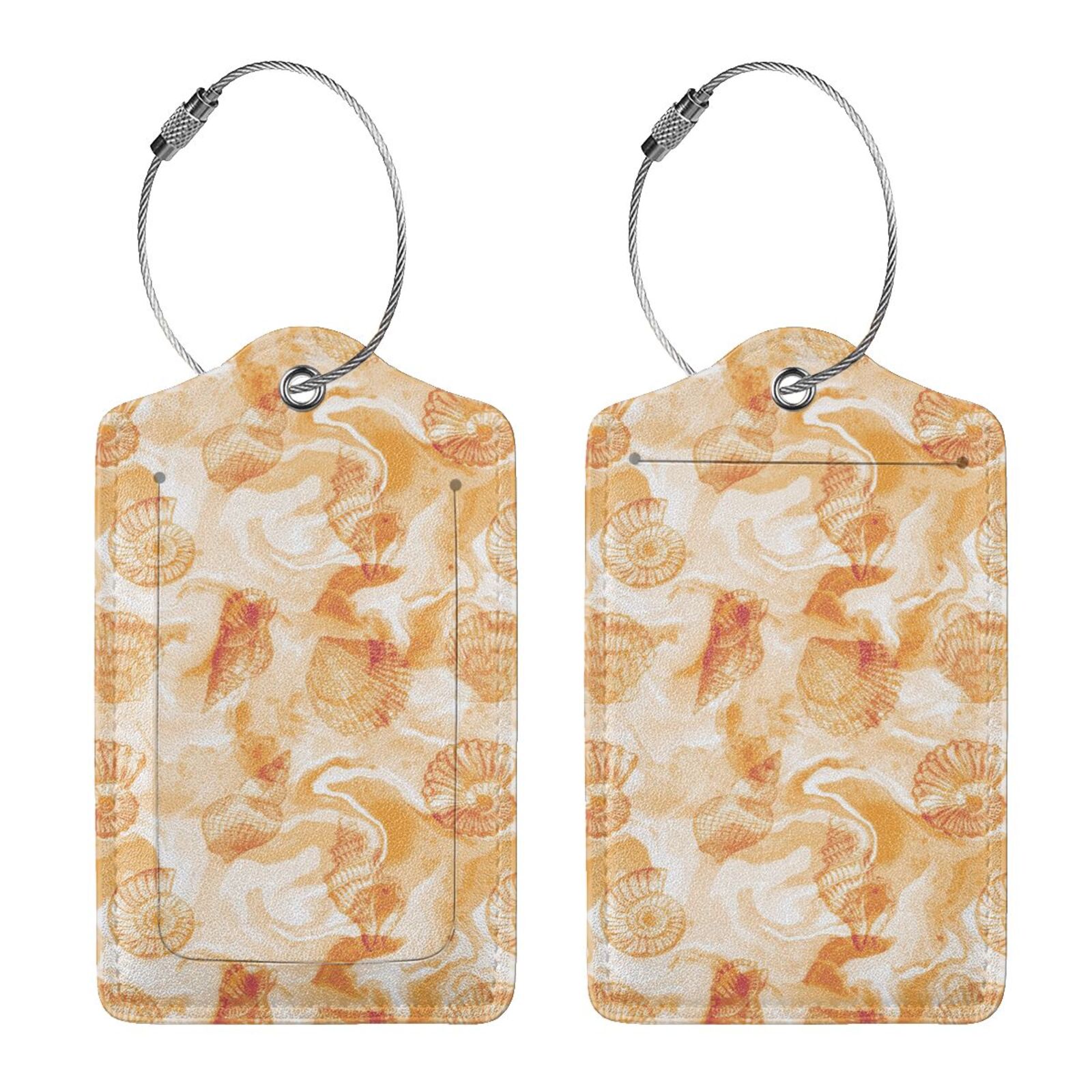Rocae Watercolor Sea Shells for Leather Luggage Baggage Tags ID Label ...