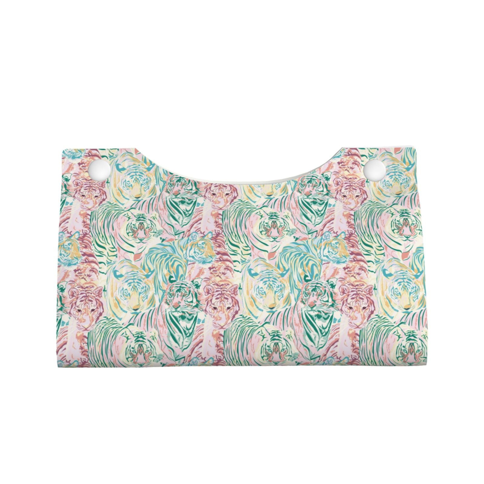 Rocae Watercolor Tiger Print Long Tissue Box Lid Durable Leather Tissue ...