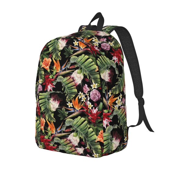 Rocae Watercolor Tropical Flowers for Canvas College Laptop Backpack ...