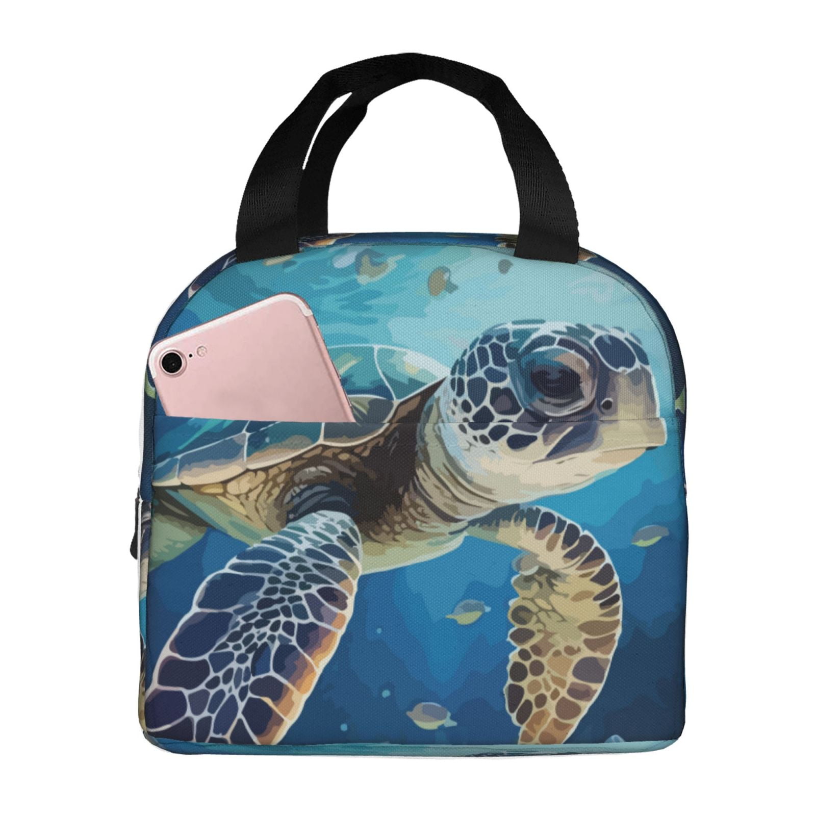 Rocae Watercolor Turtle for Insulated Lunch Bag for Women Men,Large ...
