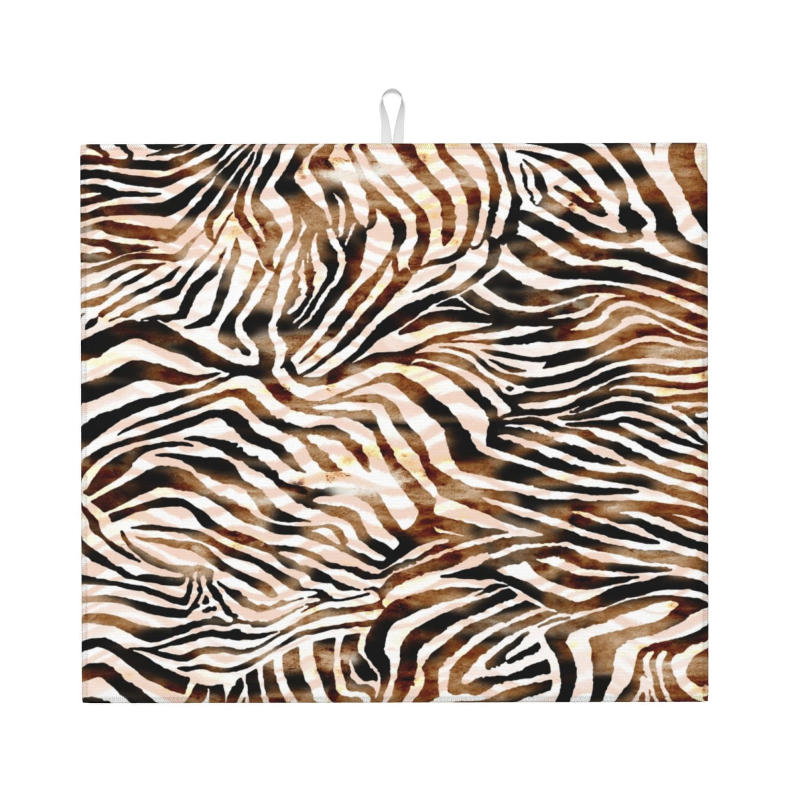 Rocae Watercolor Zebra for Drying Mat for Kitchen 16*18 inch Easy to ...