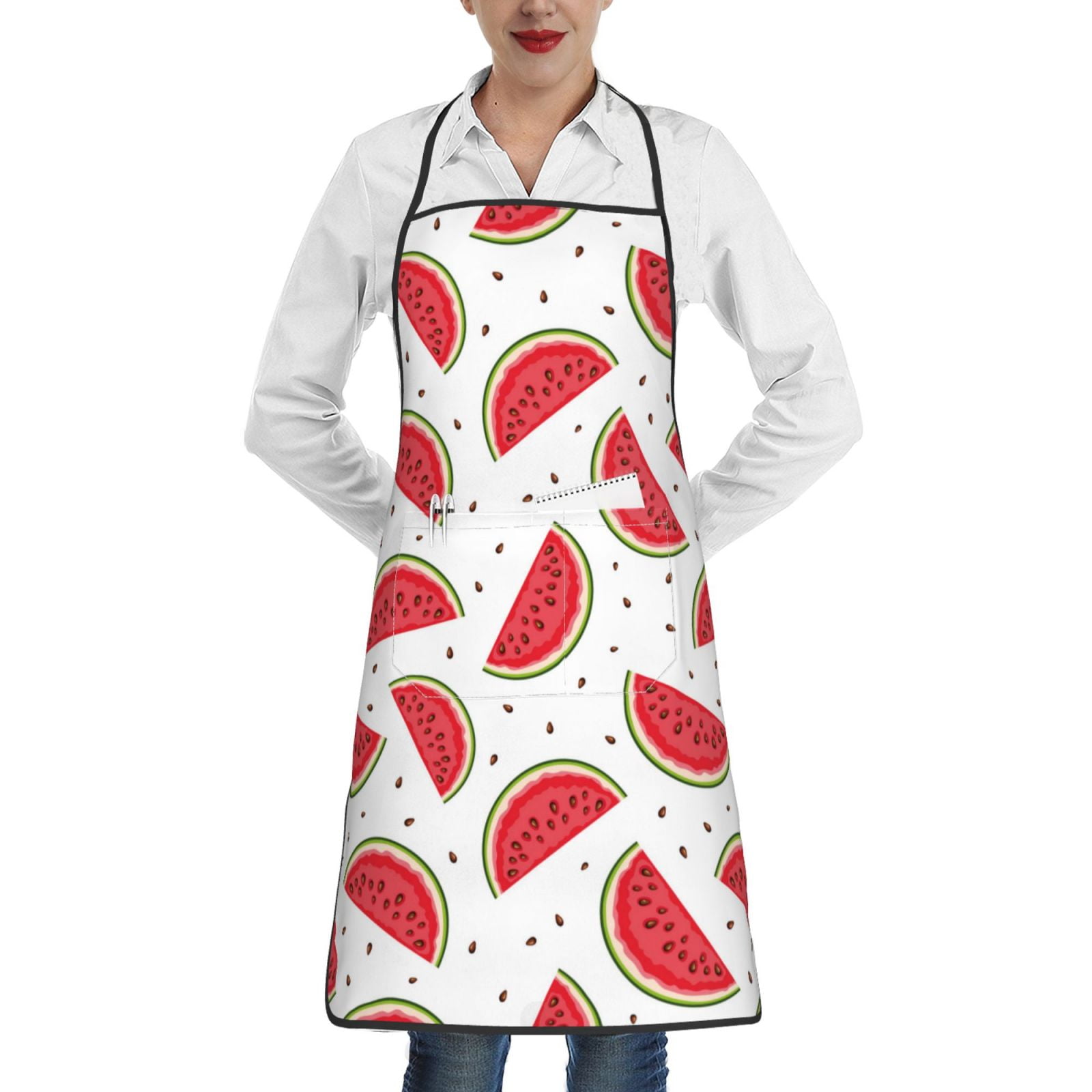Rocae Watermelon for Kitchen Aprons for Women Adjustable Cooking ...