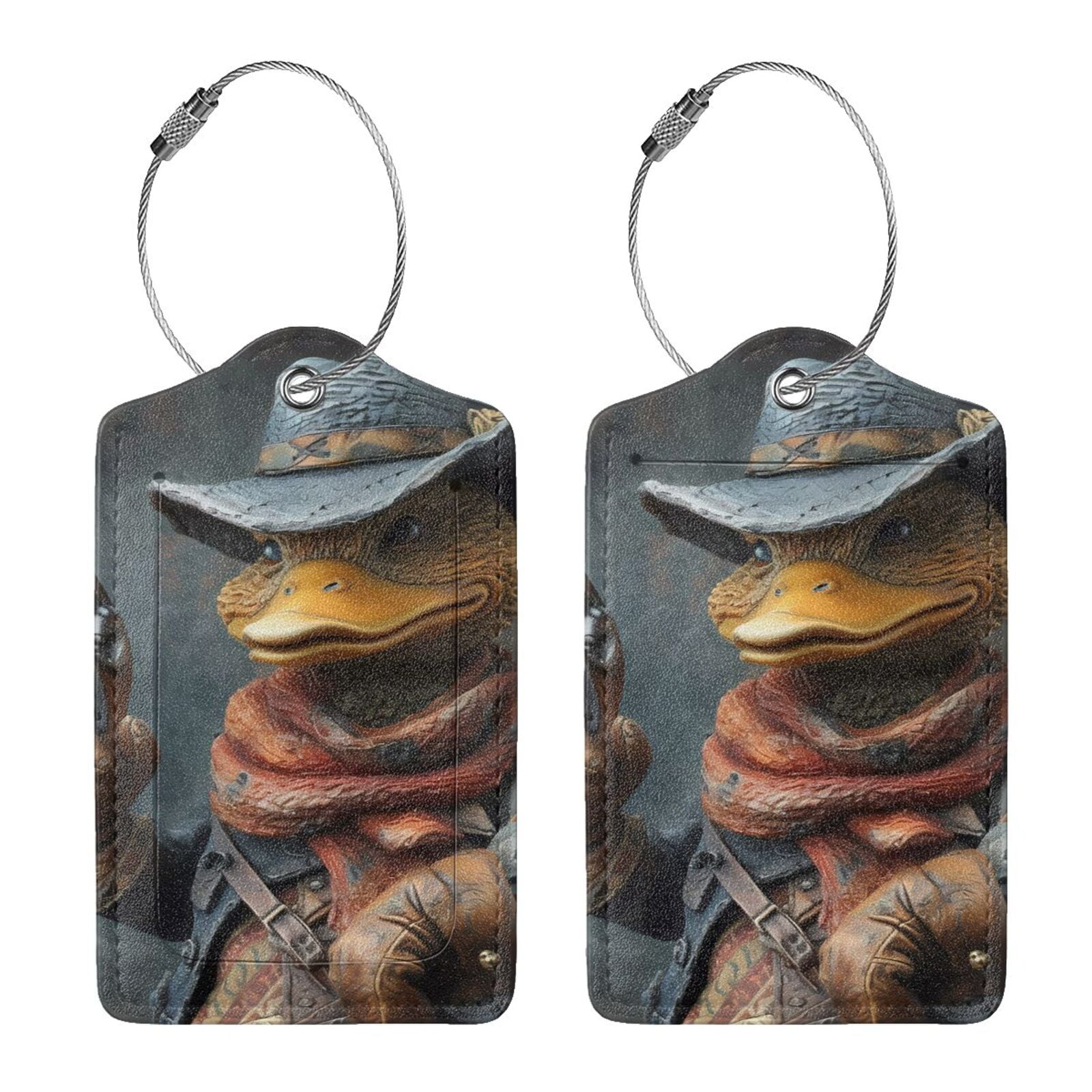 Rocae Western Cowboy Duck for Leather Luggage Baggage Tags ID Label ...