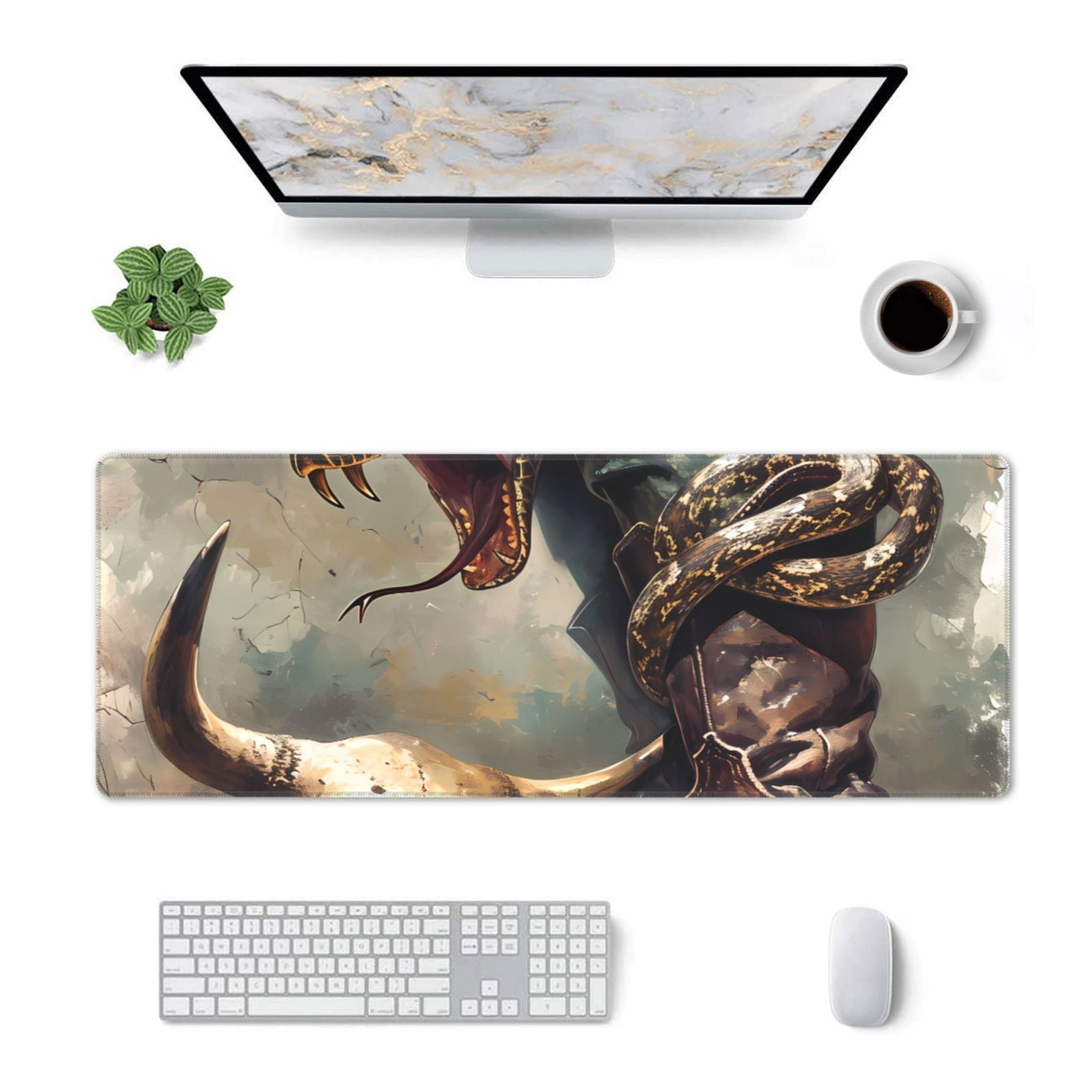 Rocae Western Cowboy Snake Ram Skull for Gaming Mouse Pad, Mouse Pad ...