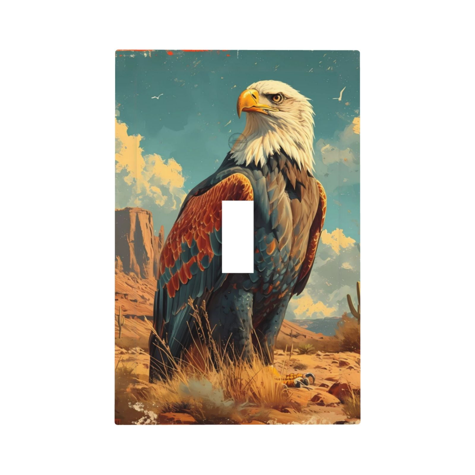 Rocae Western Desert Cactus Bald Eagle for Decorator Light Switch or ...